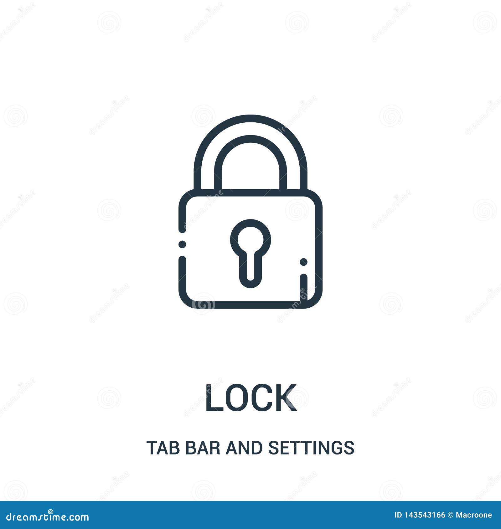 Lock Icon Vector from Tab Bar and Settings Collection. Thin Line Lock ...
