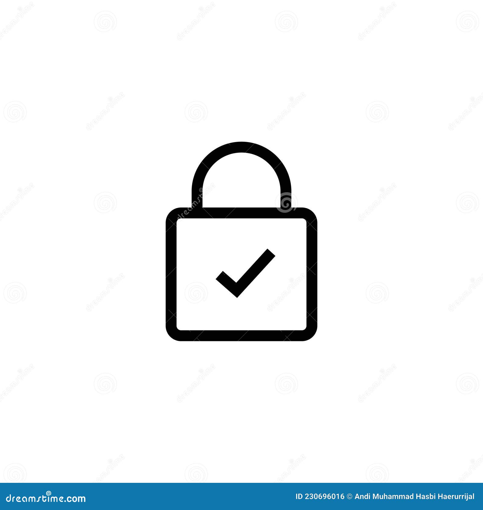 Lock Icon Verified Lock Secure with Tick Single Icon Design Graphic ...