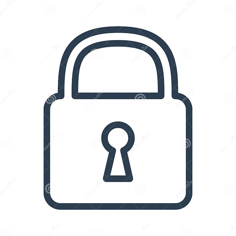 Lock Icon on White Background. Stock Illustration - Illustration of ...