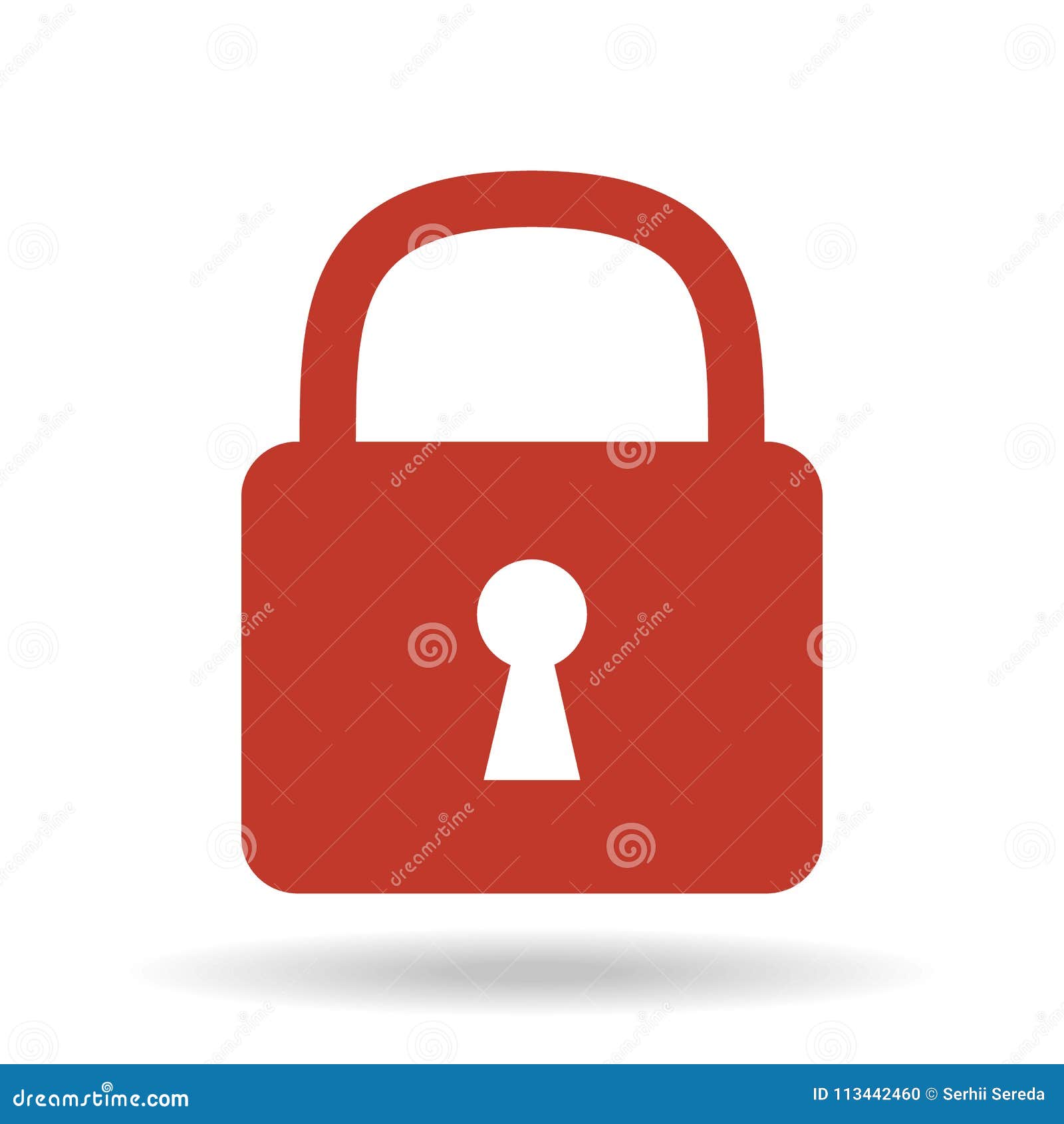 Lock Icon on White Background. Stock Illustration - Illustration of ...