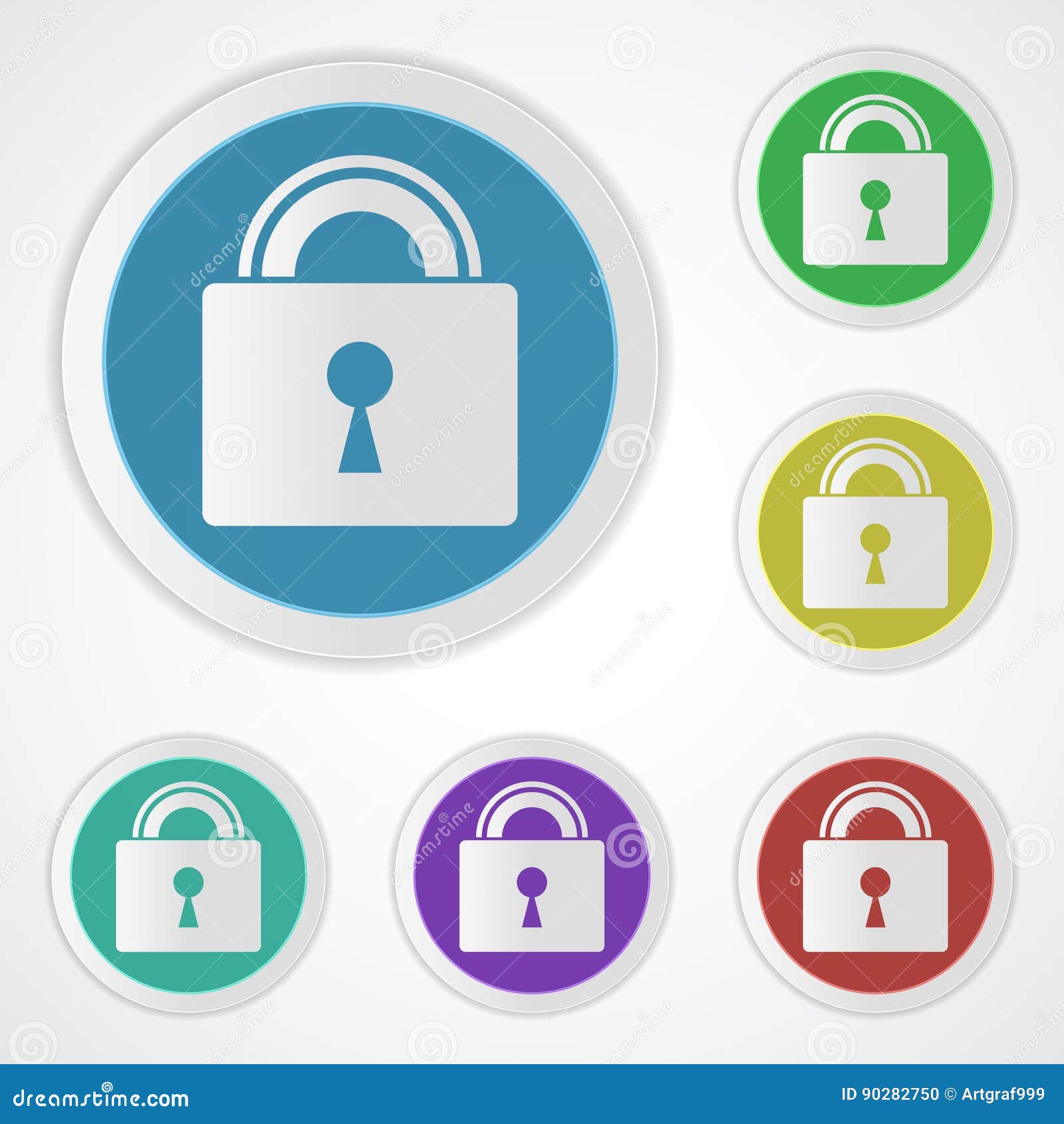 Icons Closed Lock And Open Lock Cartoon Vector | CartoonDealer.com ...