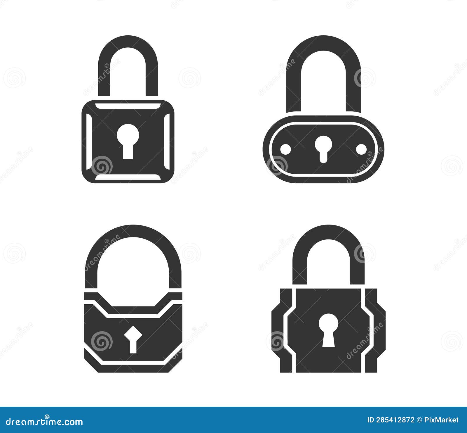 Lock Icons stock vector. Illustration of graphic, symbol - 285412872