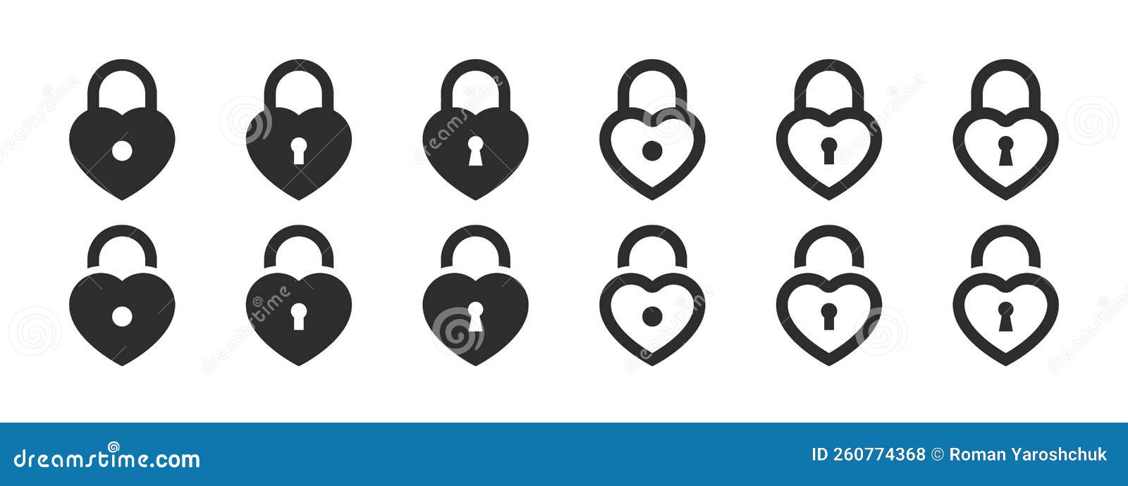Lock Icons. Heart Locks. Privacy Symbol. Security Symbol Stock Vector ...