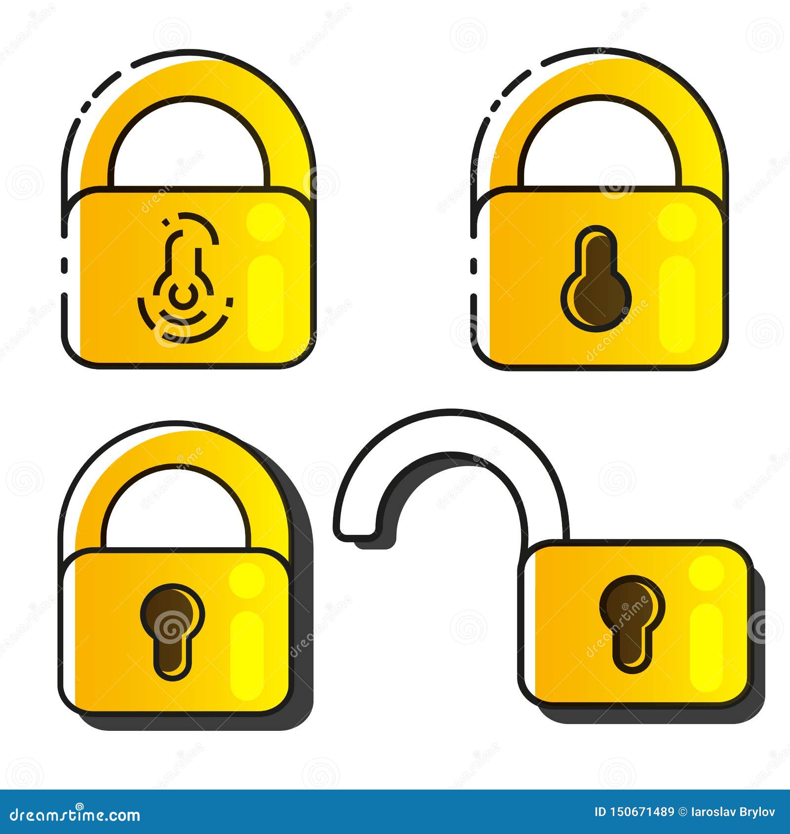 Lock Icons Set Vector. Lock Vector Design. Sign Design Stock Vector ...