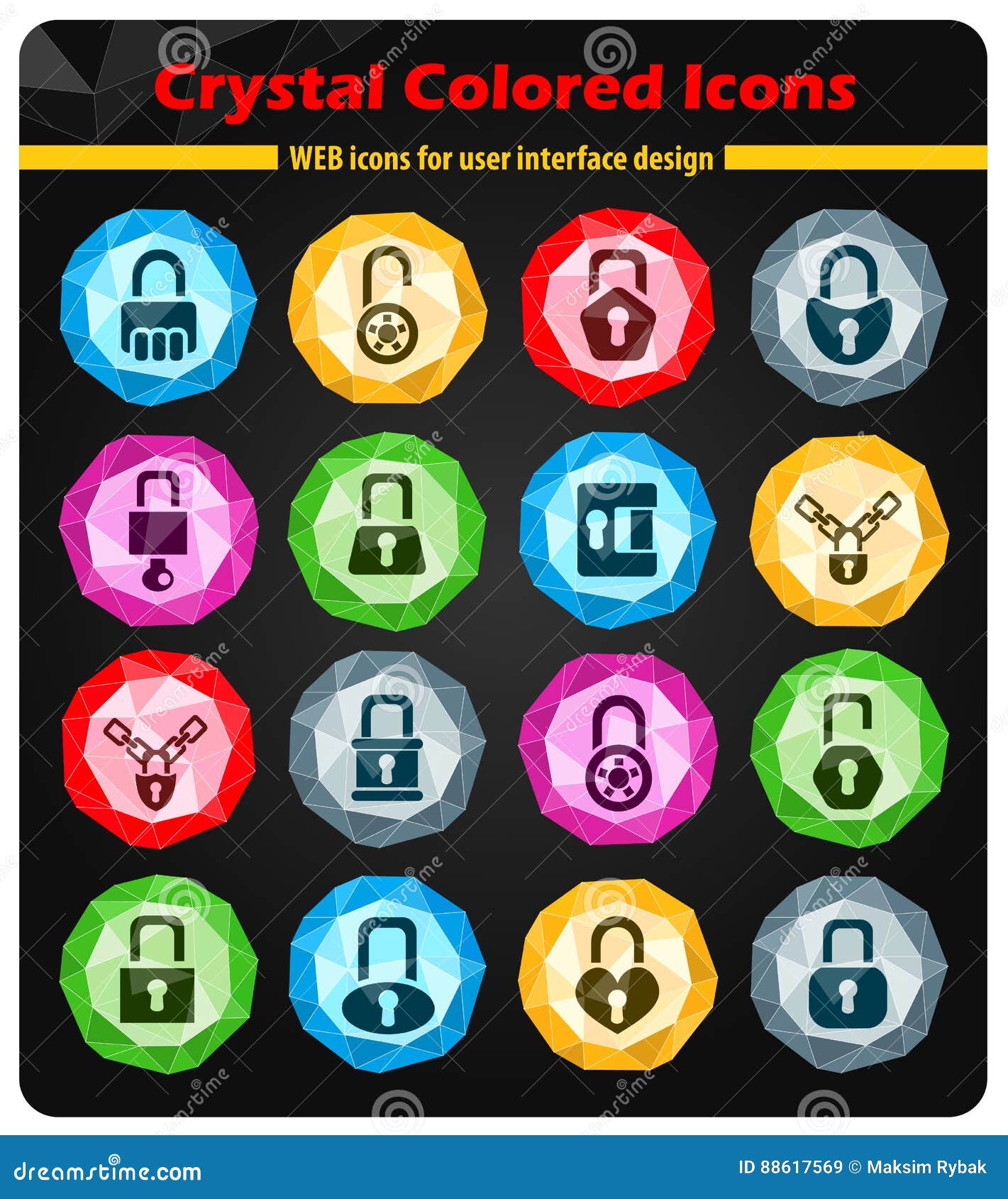 Lock icons set stock illustration. Illustration of keyhole - 88617569