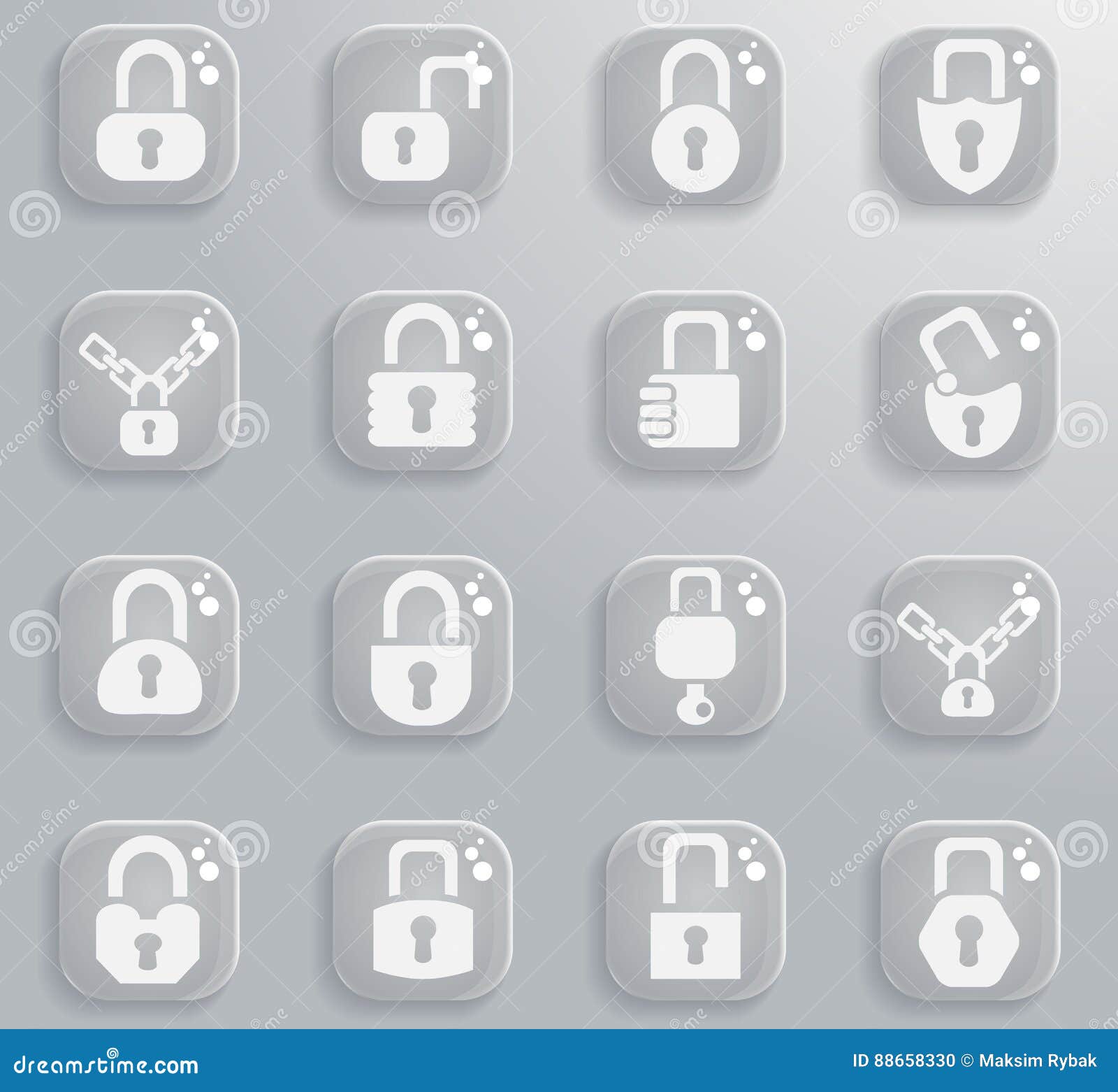 Lock icons set stock illustration. Illustration of internet - 88658330
