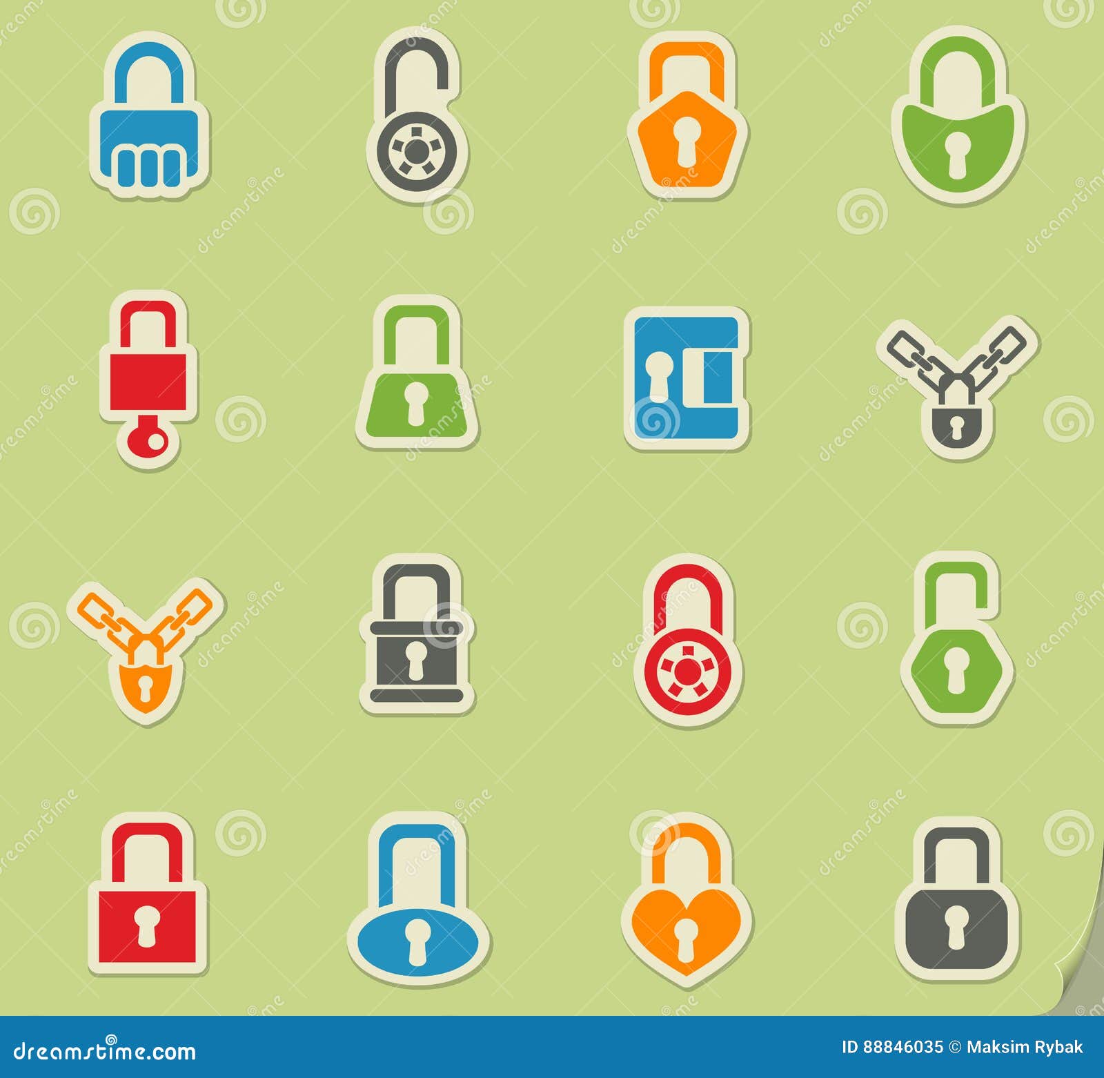 Lock icons set stock illustration. Illustration of applique - 88846035