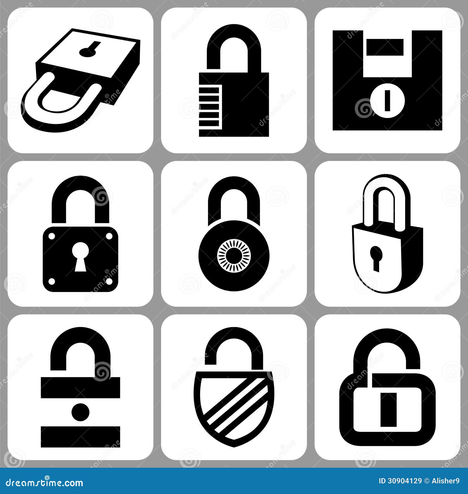 Lock Icons stock vector. Illustration of accessibility - 30904129