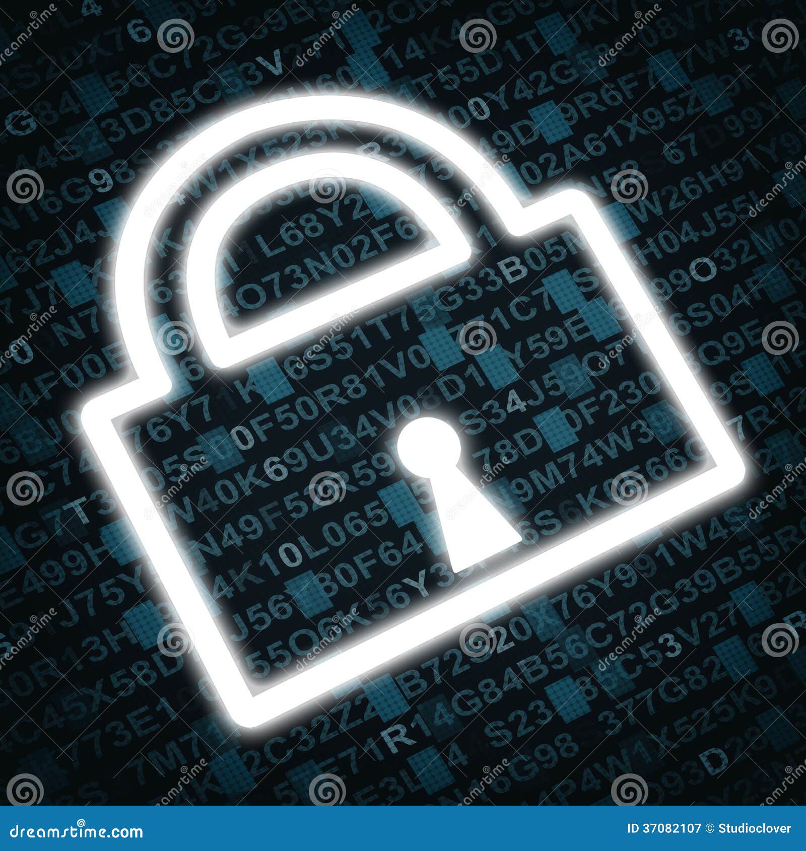 Lock Illustration with Numbers on Background Stock Illustration ...