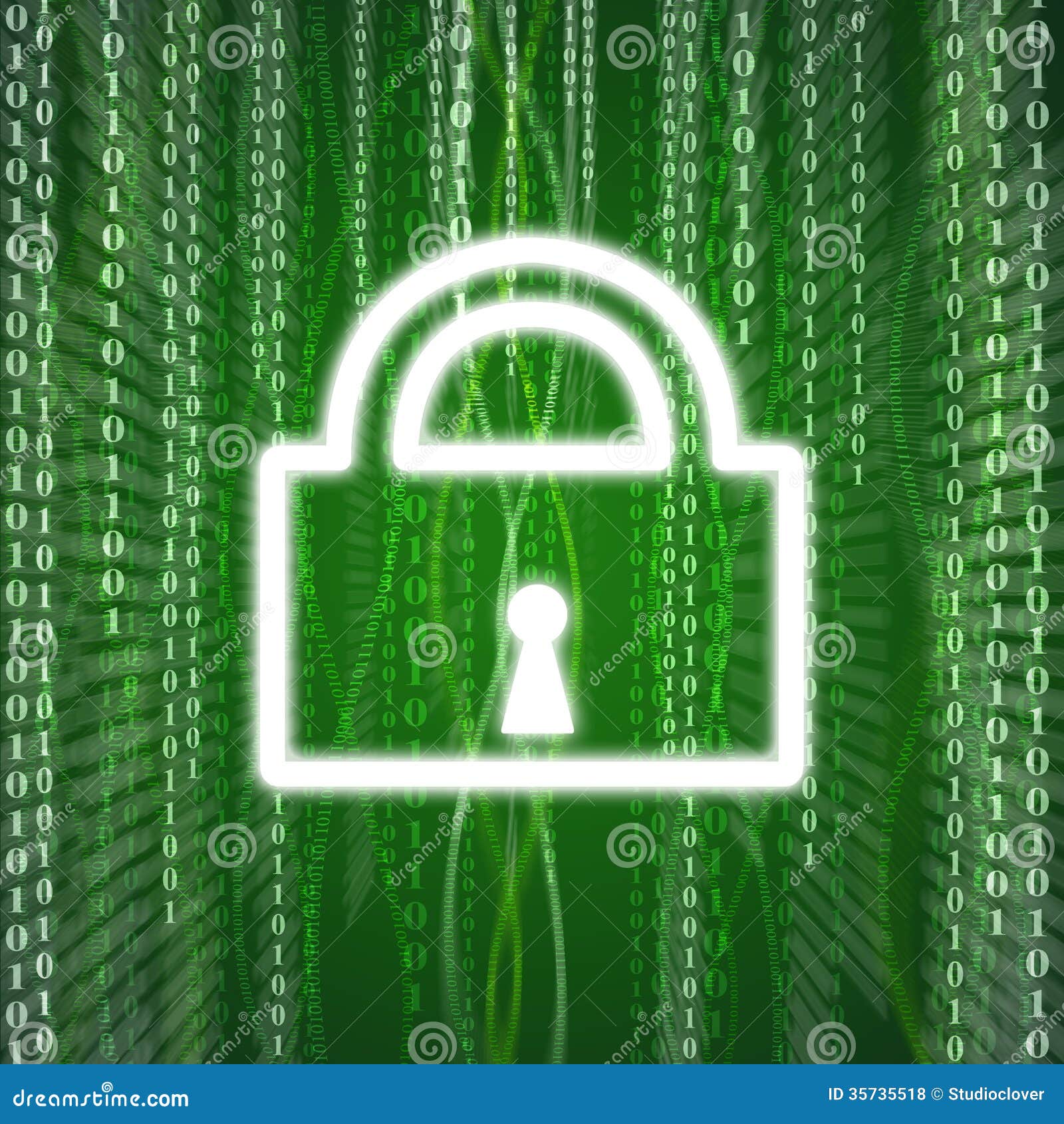 Lock Illustration with Numbers Falling on Background Stock Illustration ...