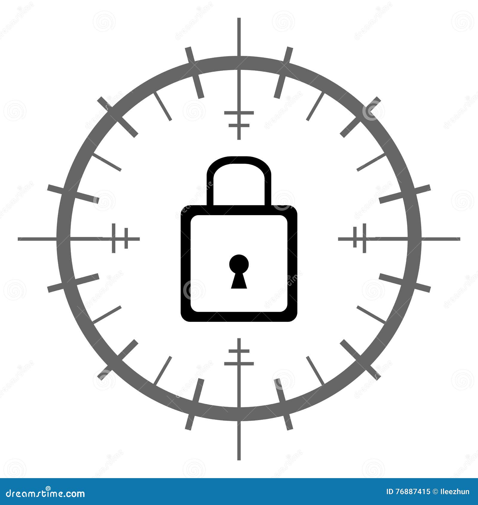 Lock Inside Target Sign stock illustration. Illustration of data - 76887415