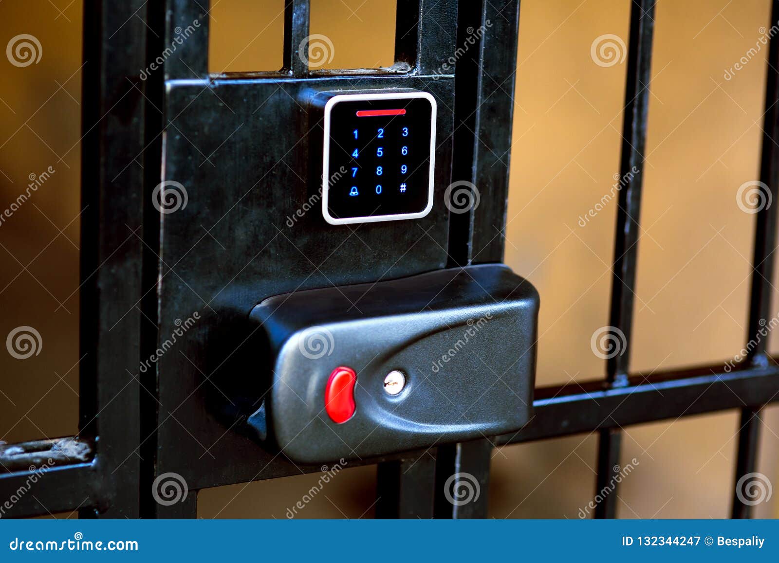 The Lock on the Iron Gate with a Hole for the Key. Stock Image - Image ...