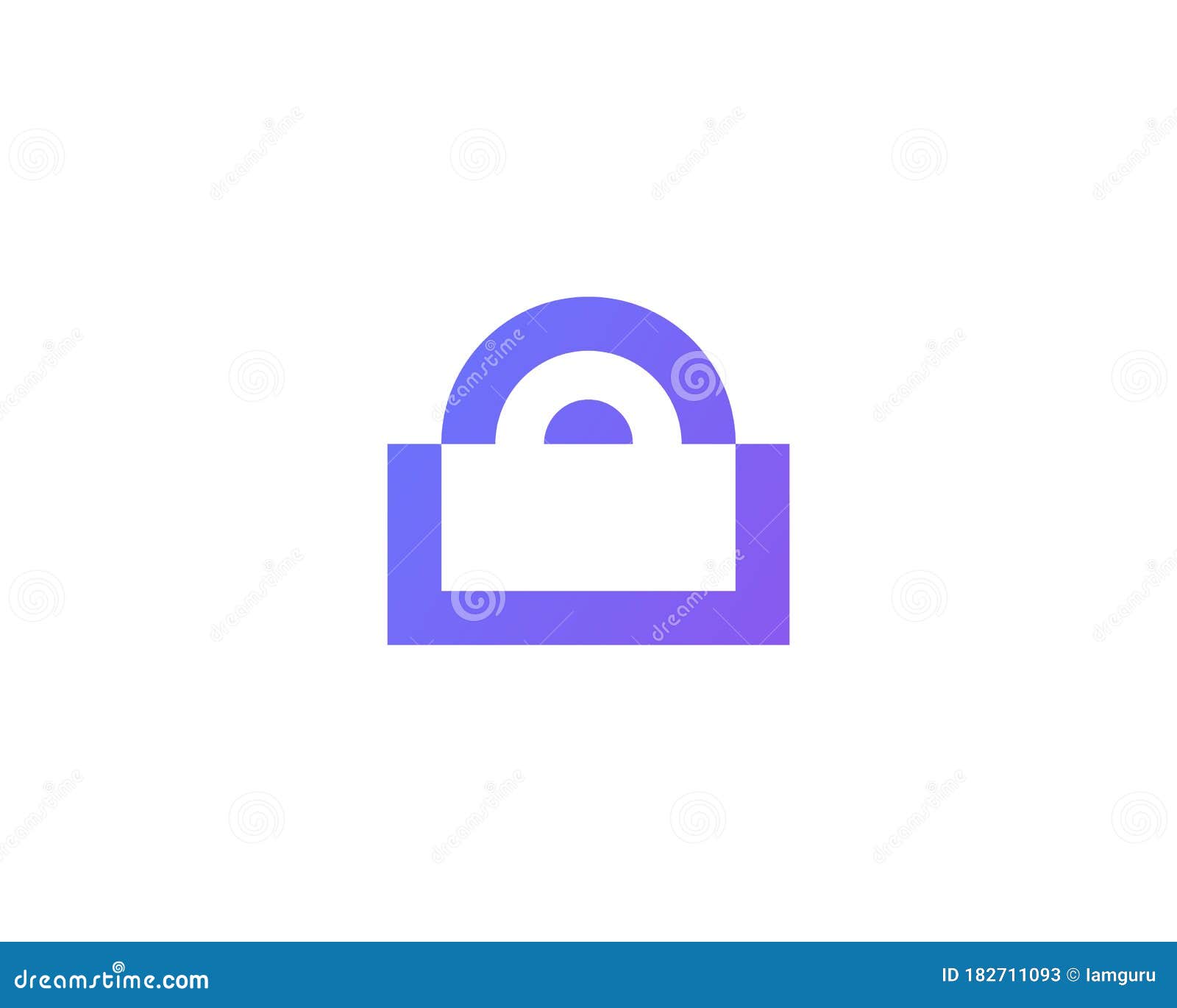 Lock Isolated Minimal Single Flat Logo Icon. Abstract on-line Shopping ...