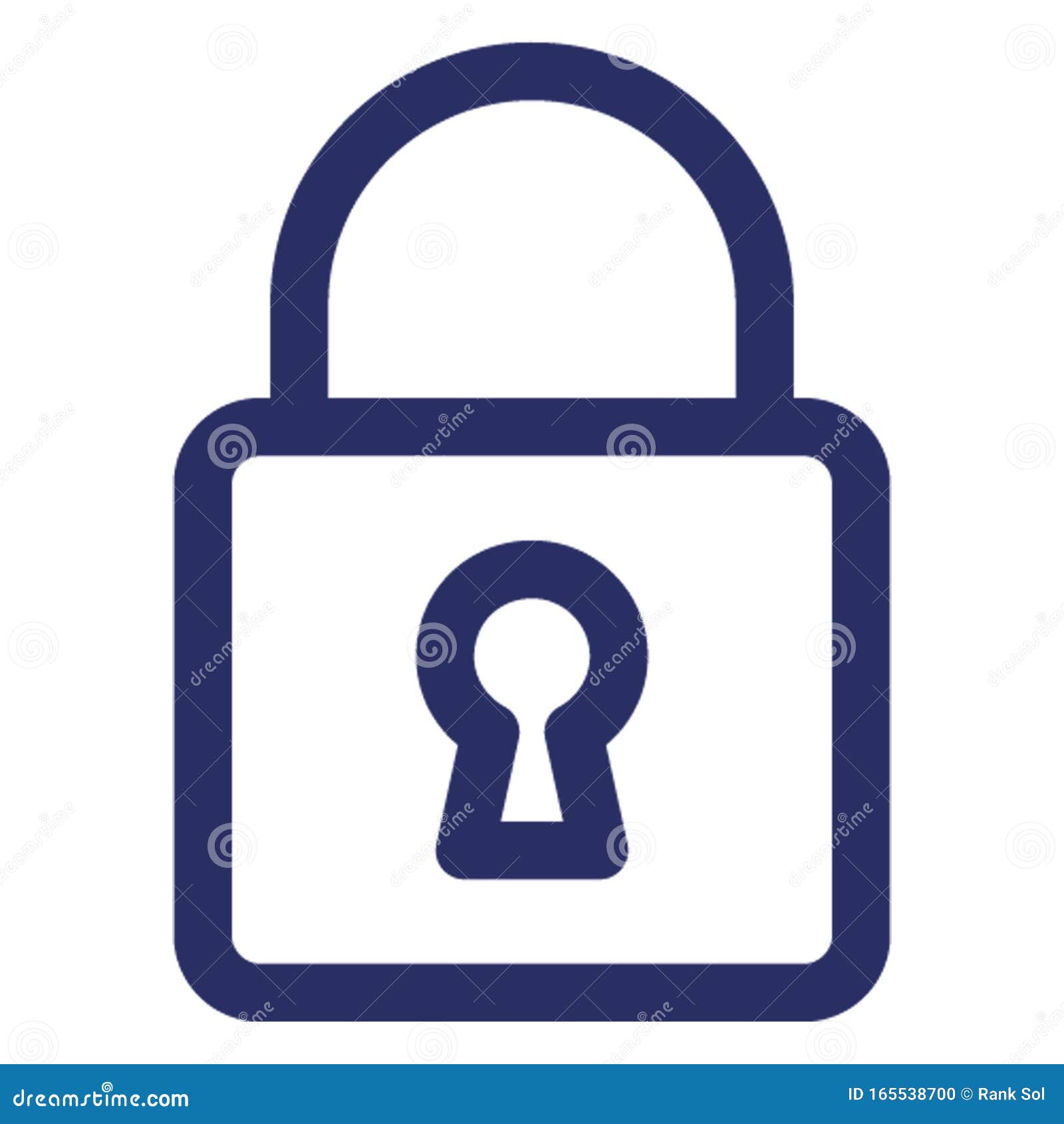 Lock Isolated Vector with Outline Icon Which Can Easily Modify or Edit ...