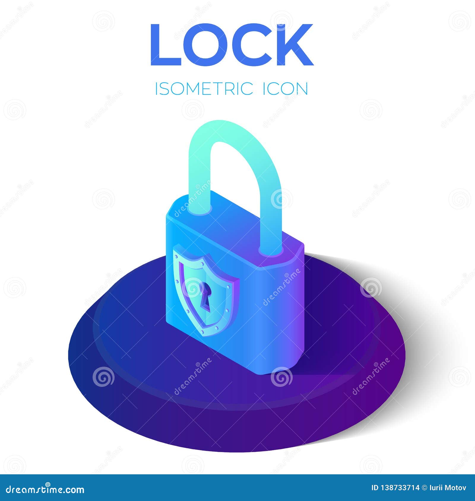 Lock Isometric Icon. 3D Isometric Lock Sign. Created for Mobile, Web ...