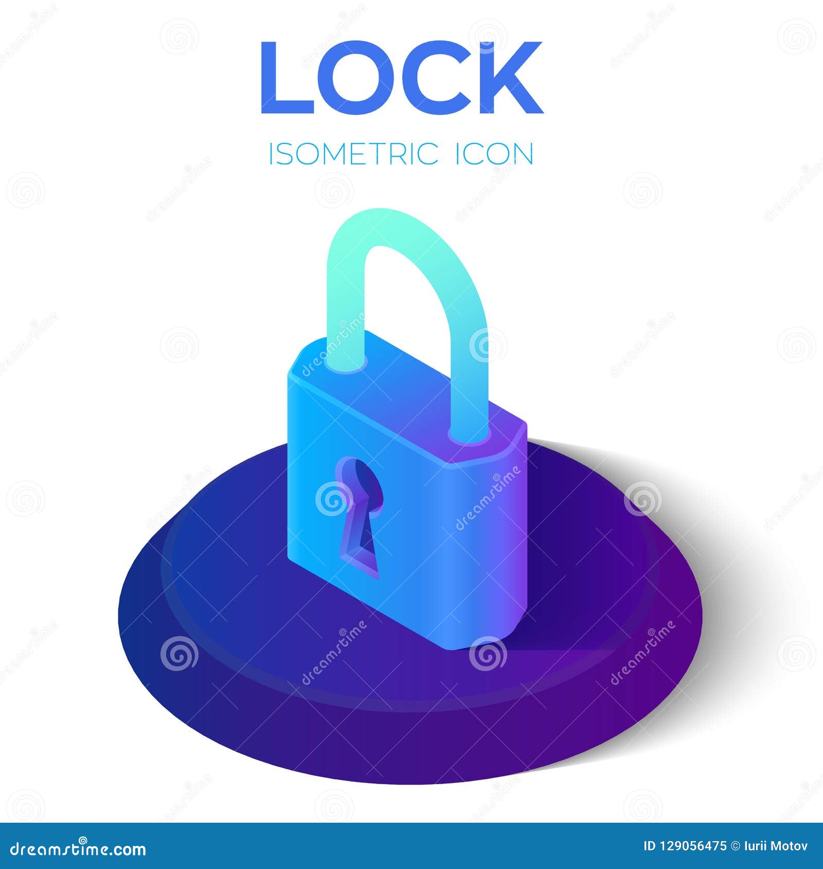 Lock Isometric Icon. 3D Isometric Lock Sign. Created for Mobile, Web ...