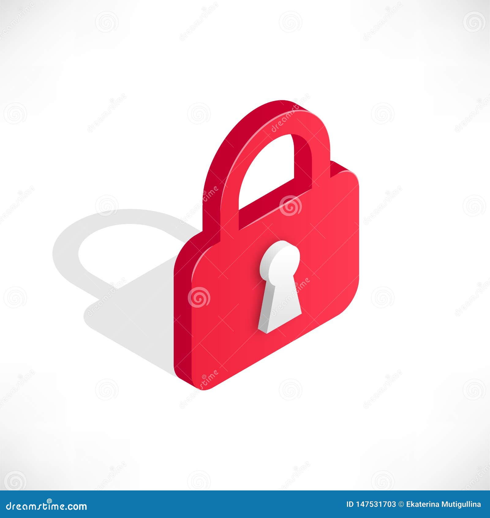 Lock isometric icon stock vector. Illustration of isometric - 147531703