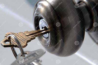 Lock and key stock photo. Image of knob, close, turning - 14552186