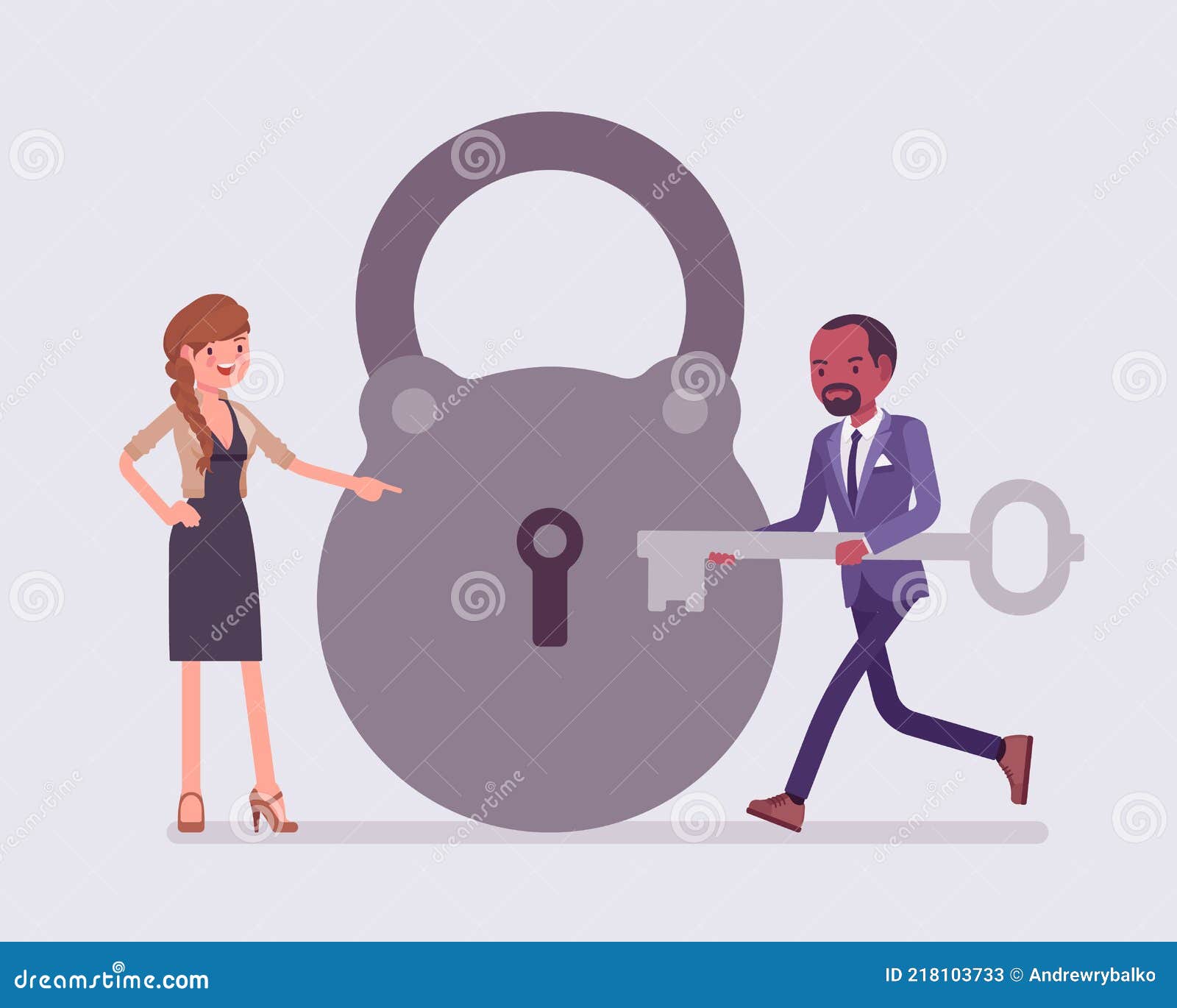 Lock and Key, Business Problem and Solution Stock Vector - Illustration ...