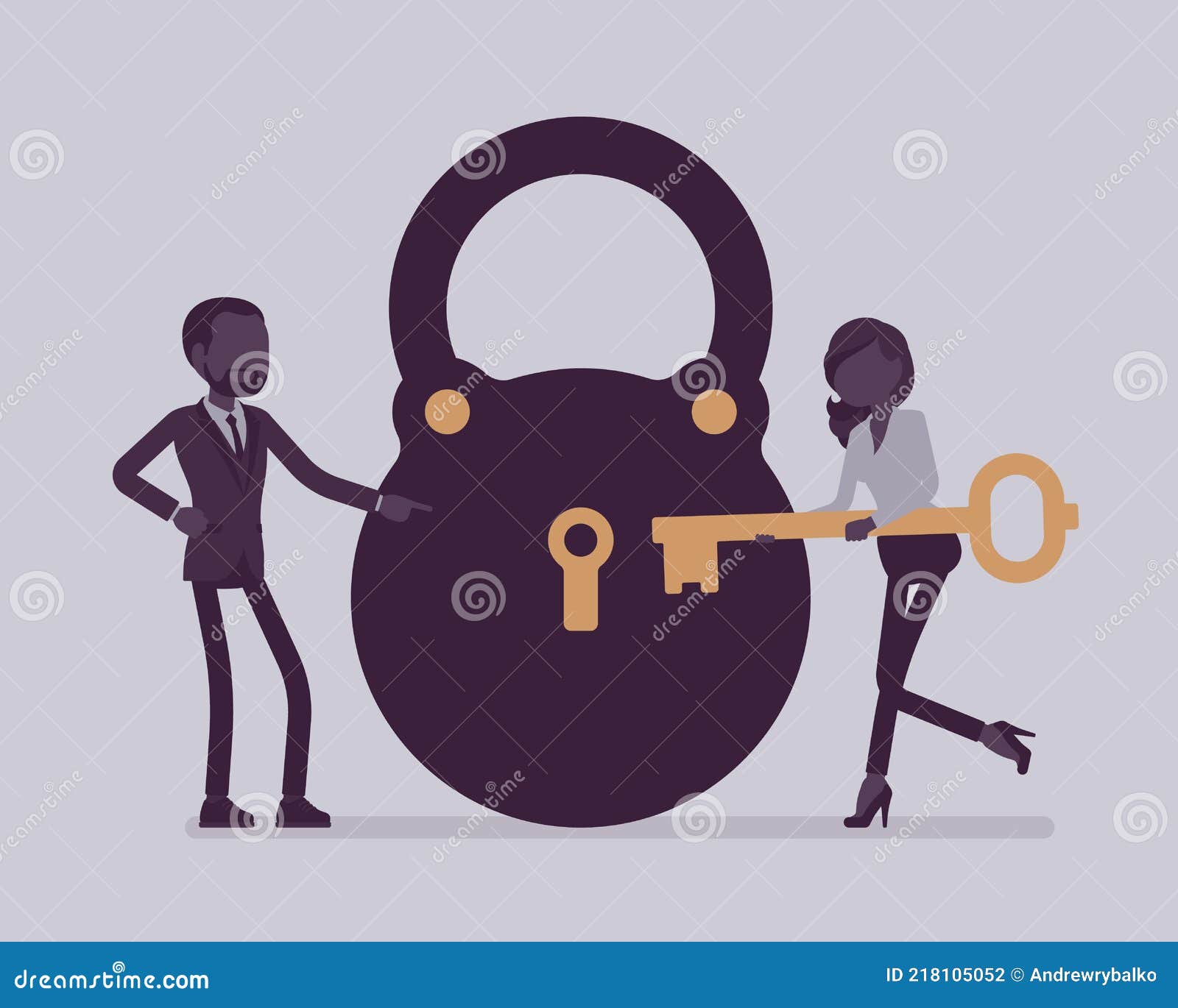 Lock and Key, Business Problem Solving and Decision Making Stock Vector ...