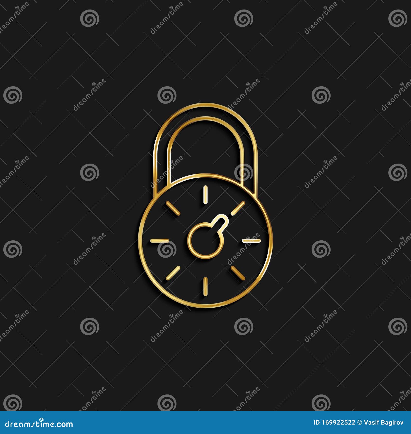 Lock, Key, Code Gold Icon. Vector Illustration of Golden Particle ...