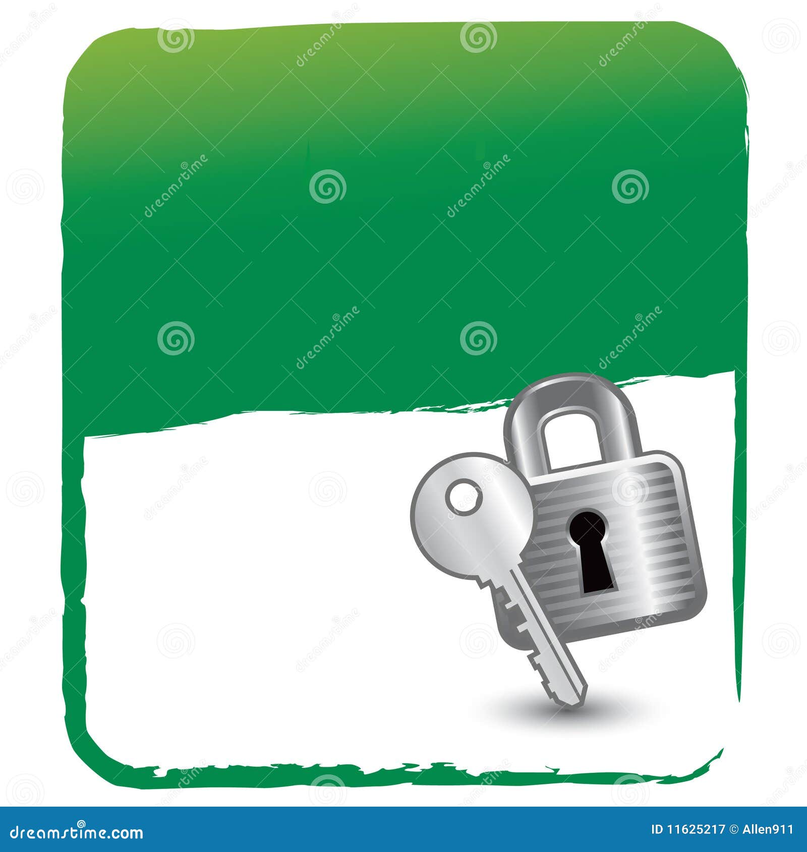 Lock and Key on Green Background Stock Vector - Illustration of lock ...