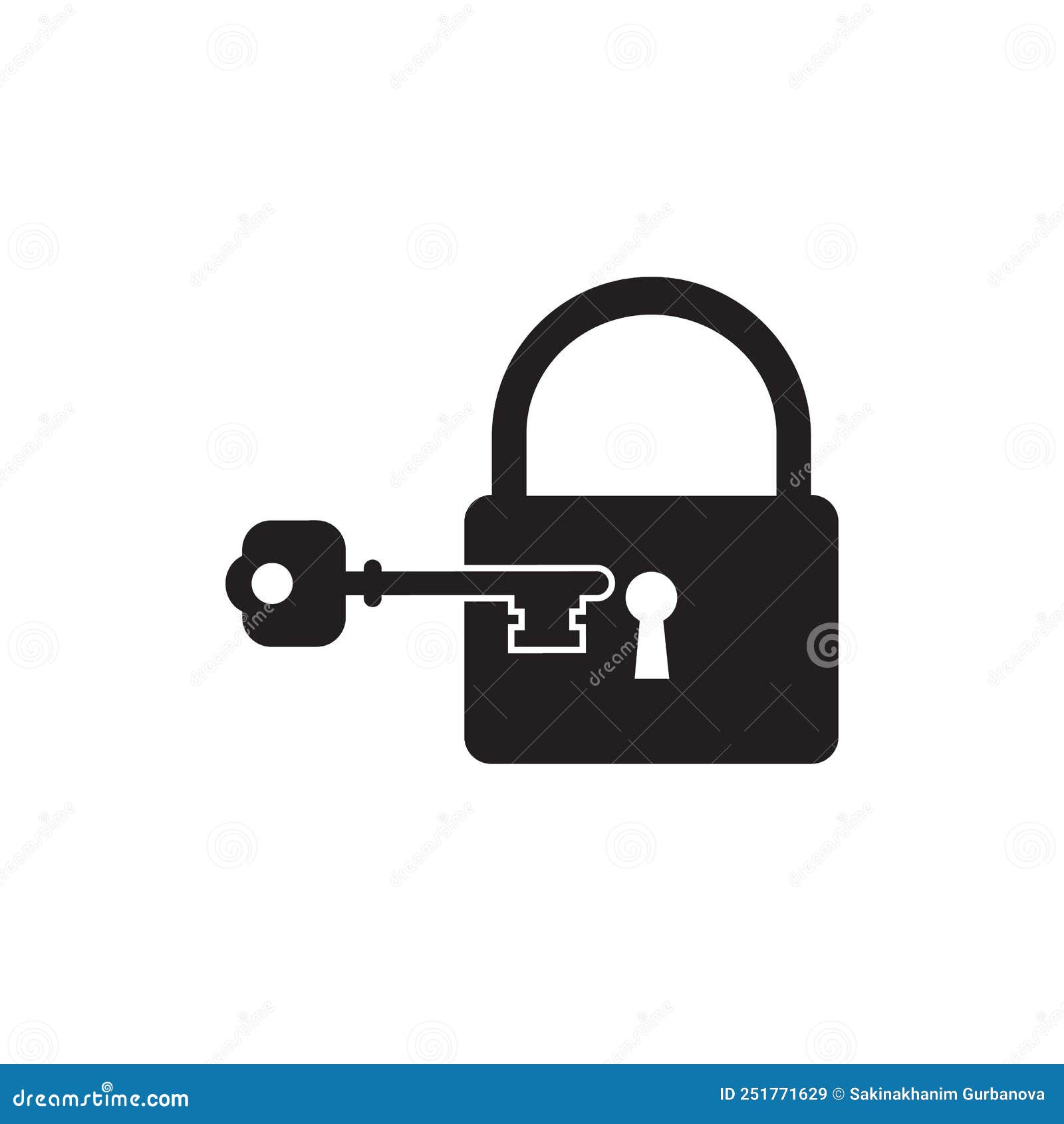 Lock and Key Icon Illustration Stock Illustration - Illustration of ...