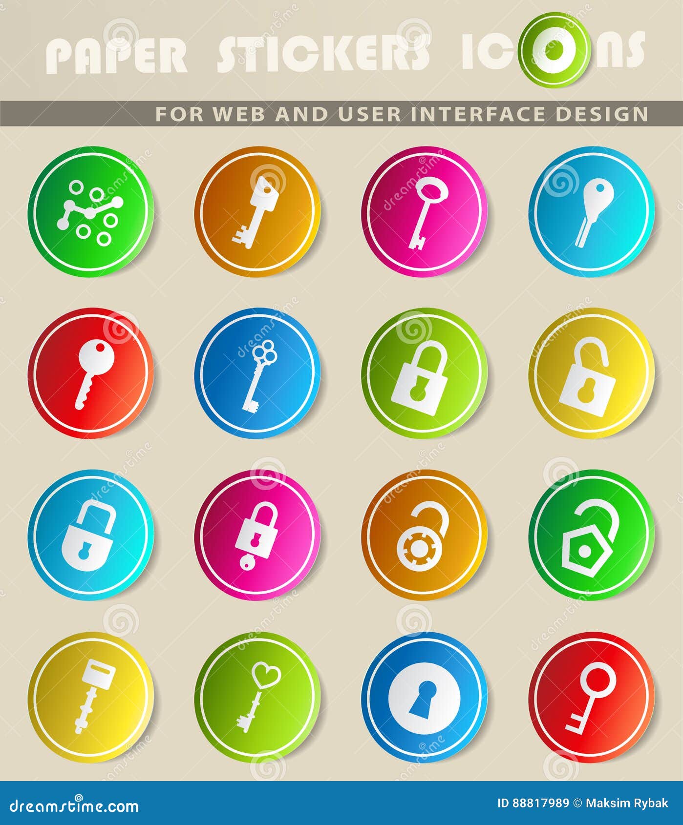 Lock and key icon set stock illustration. Illustration of open - 88817989