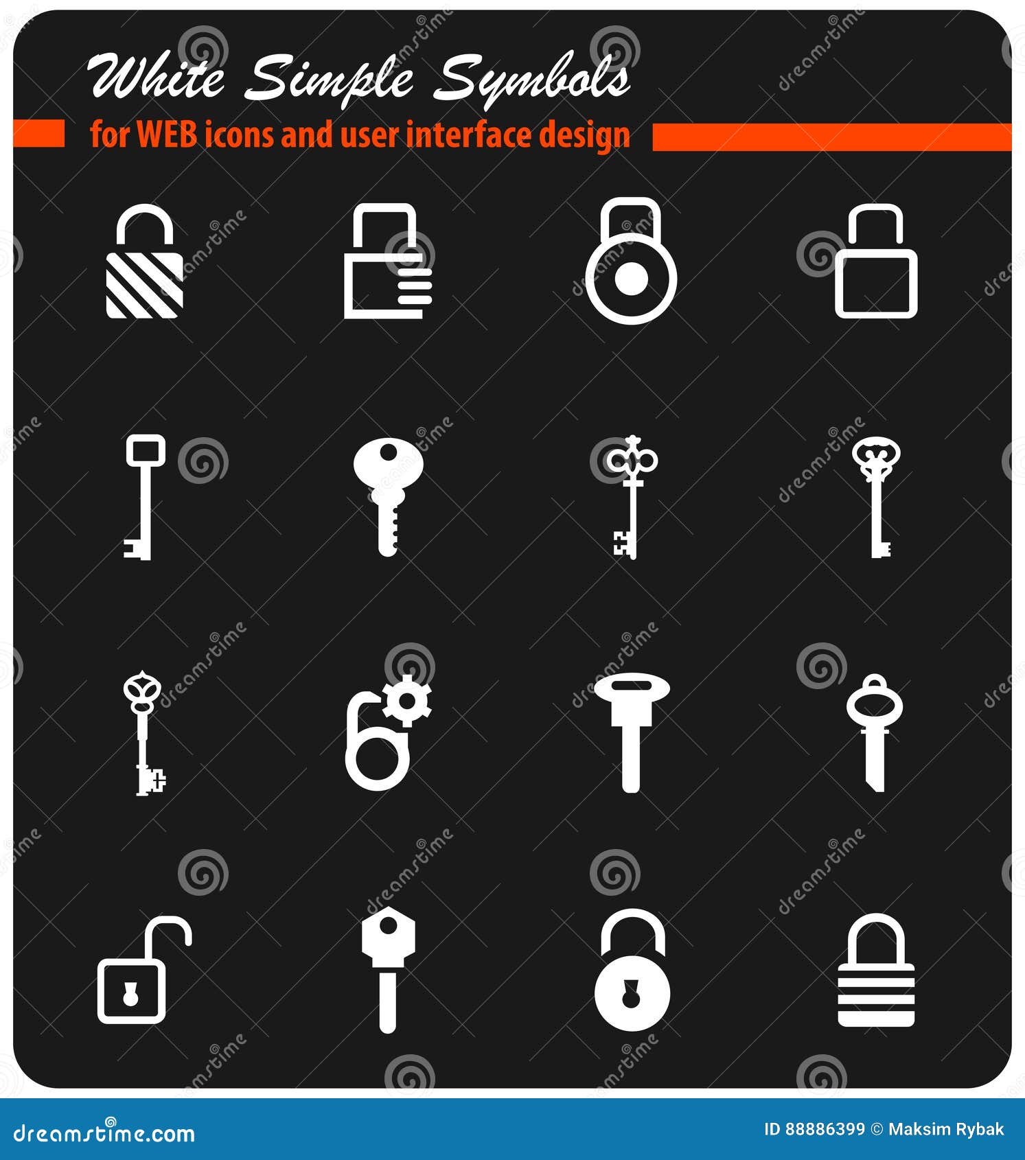 Lock and key icon set stock illustration. Illustration of keyhole ...