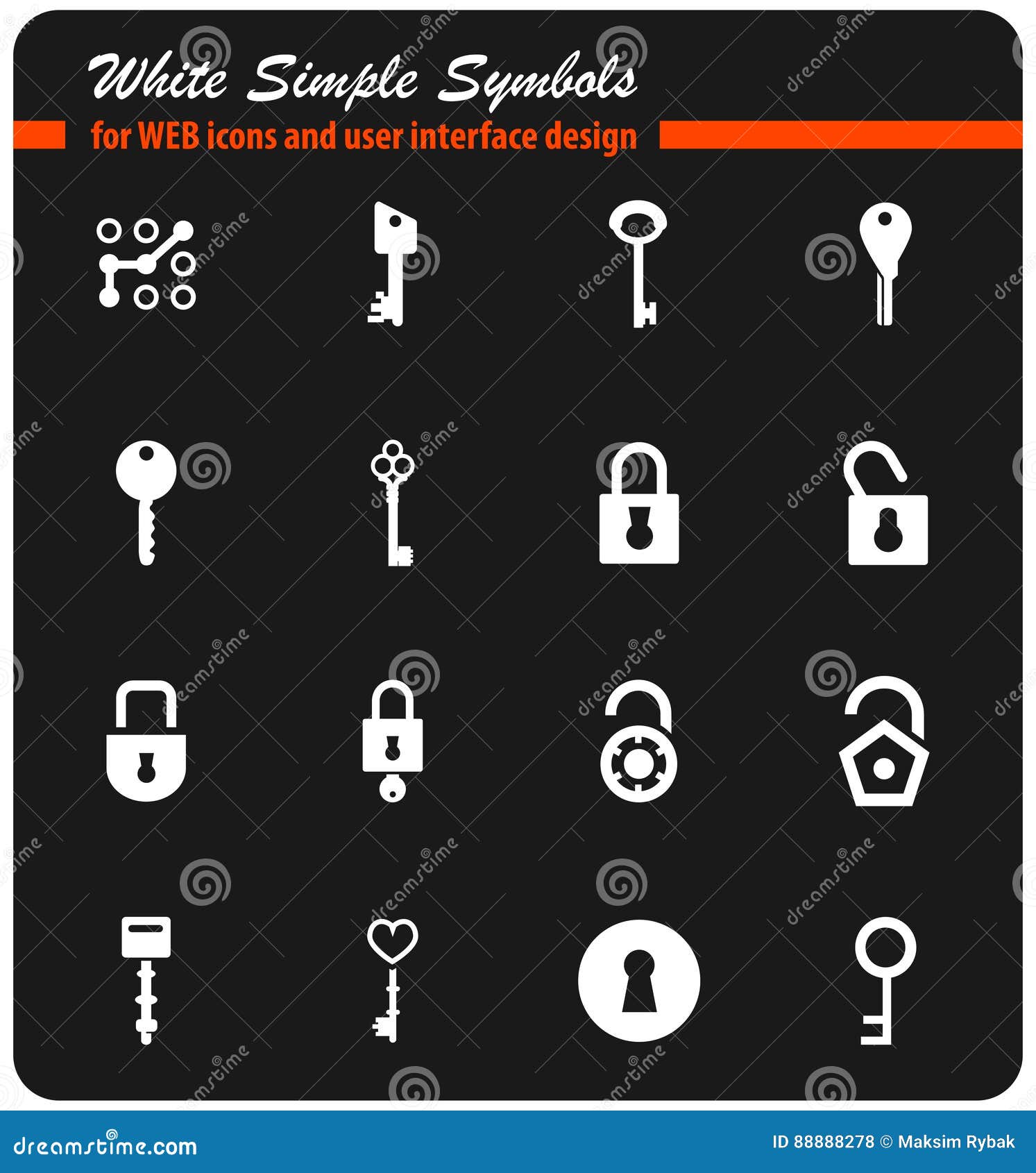 Lock and key icon set stock illustration. Illustration of door - 88888278