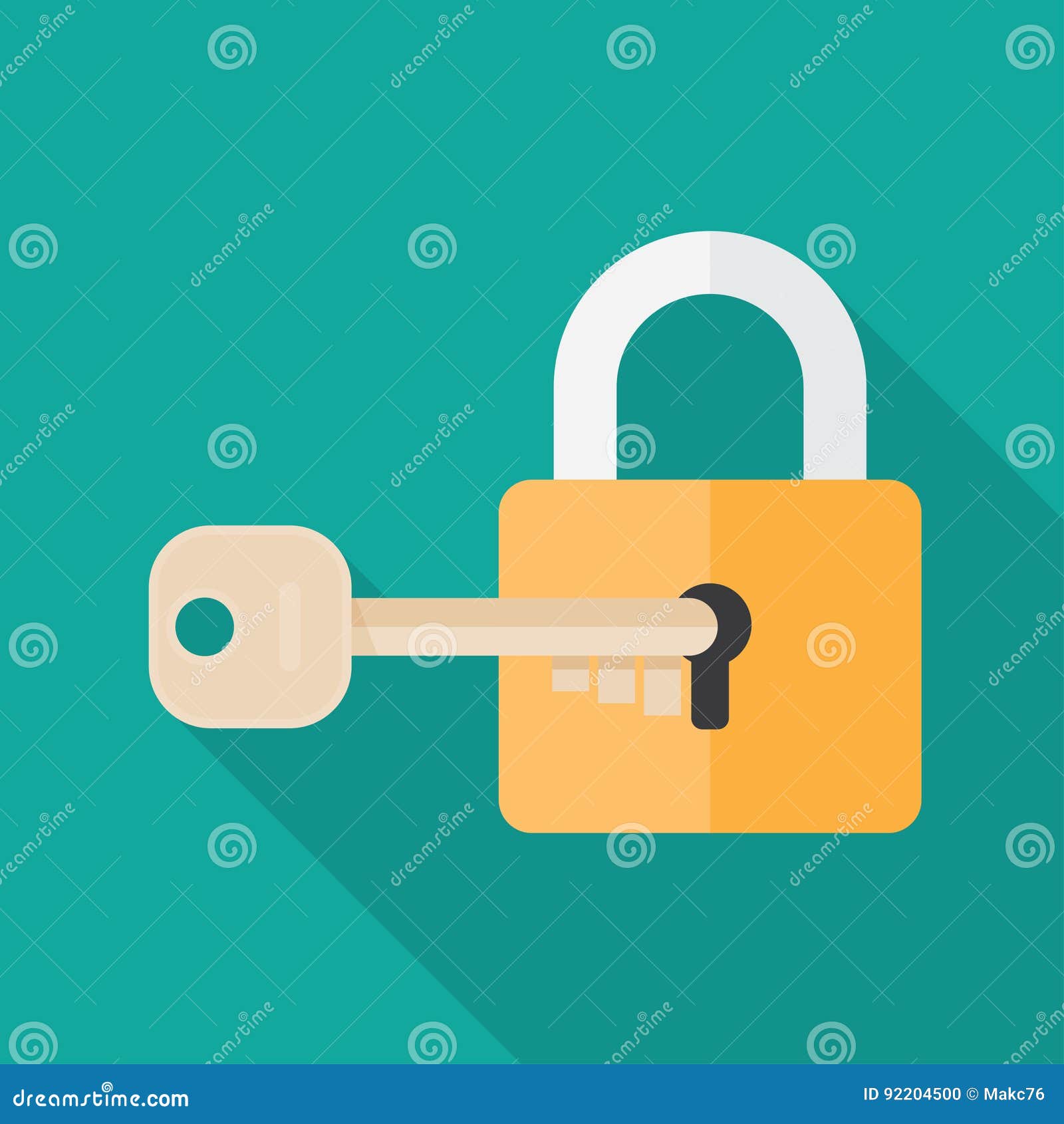 Lock and key. stock vector. Illustration of protection - 92204500