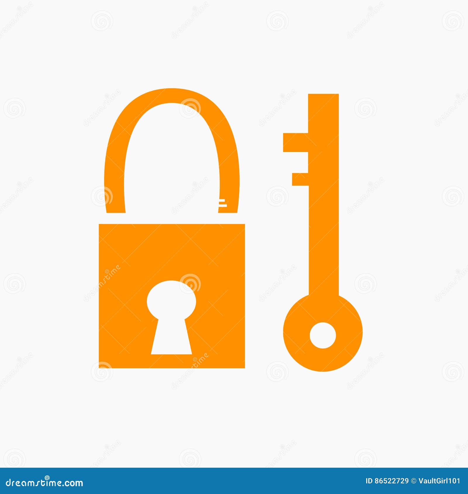 Lock and Key Icon Vector stock vector. Illustration of keyhole - 86522729