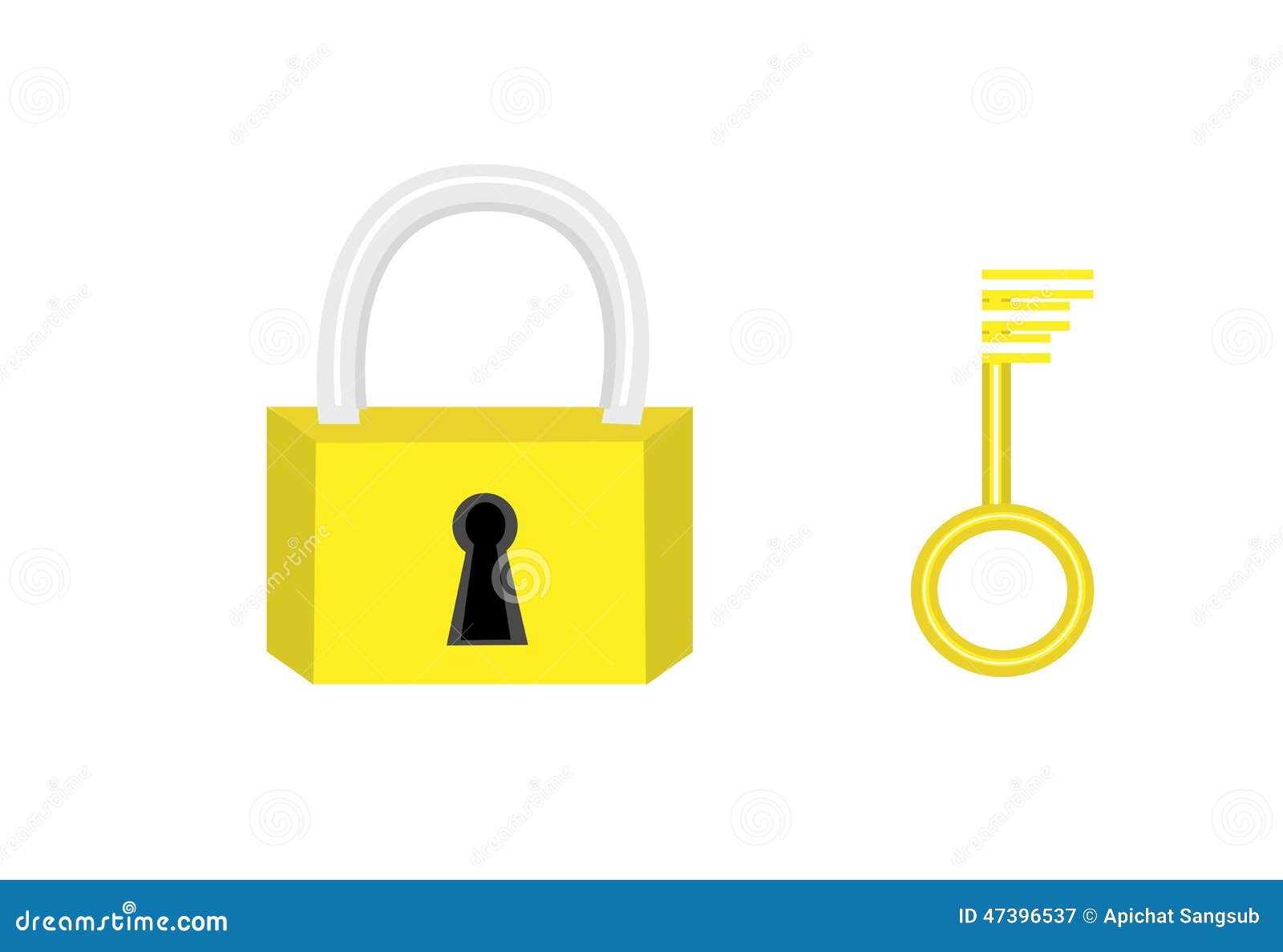 Lock and Key icon stock vector. Illustration of design - 47396537