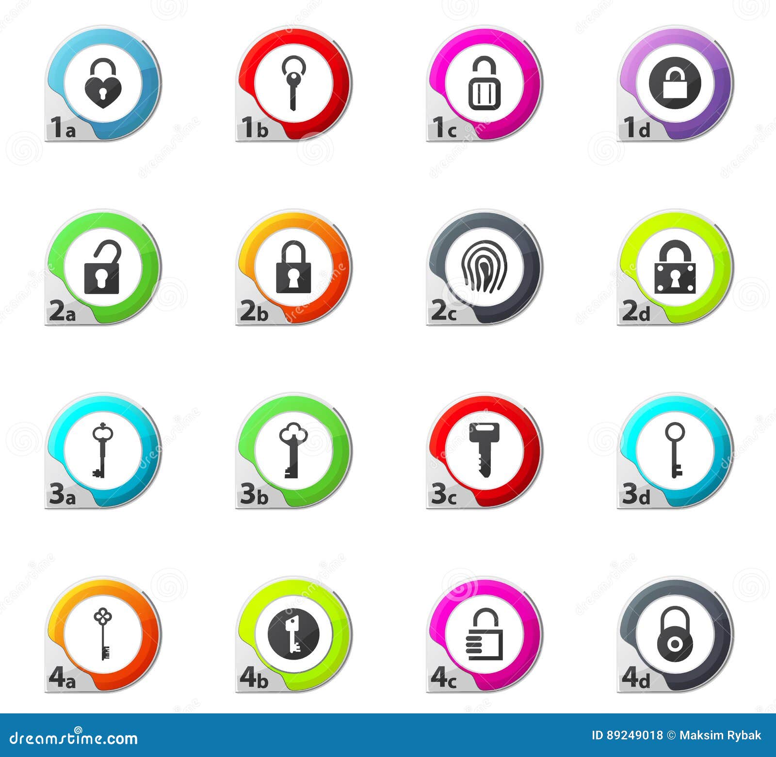 Lock and Key icons set stock illustration. Illustration of security ...