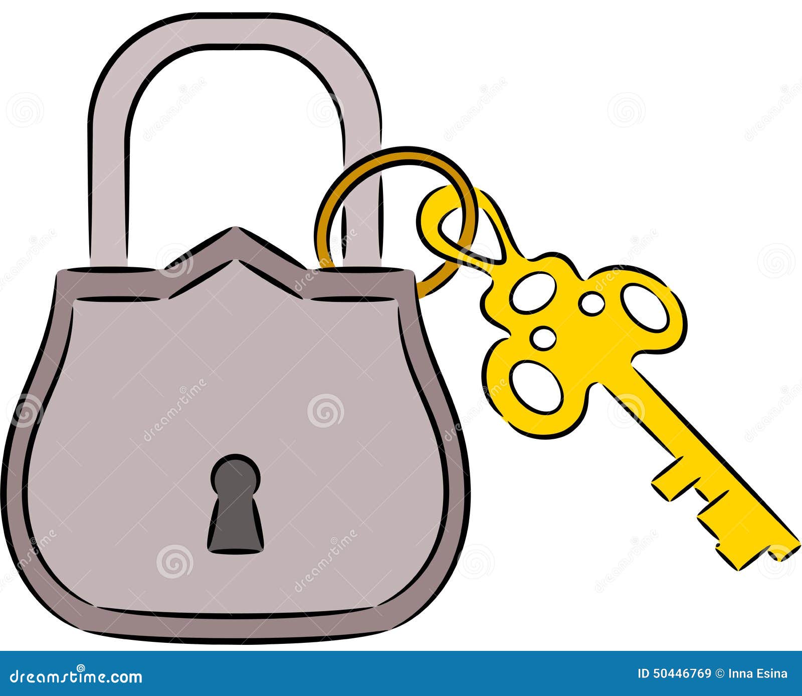Lock and key stock vector. Illustration of iron, locking - 50446769