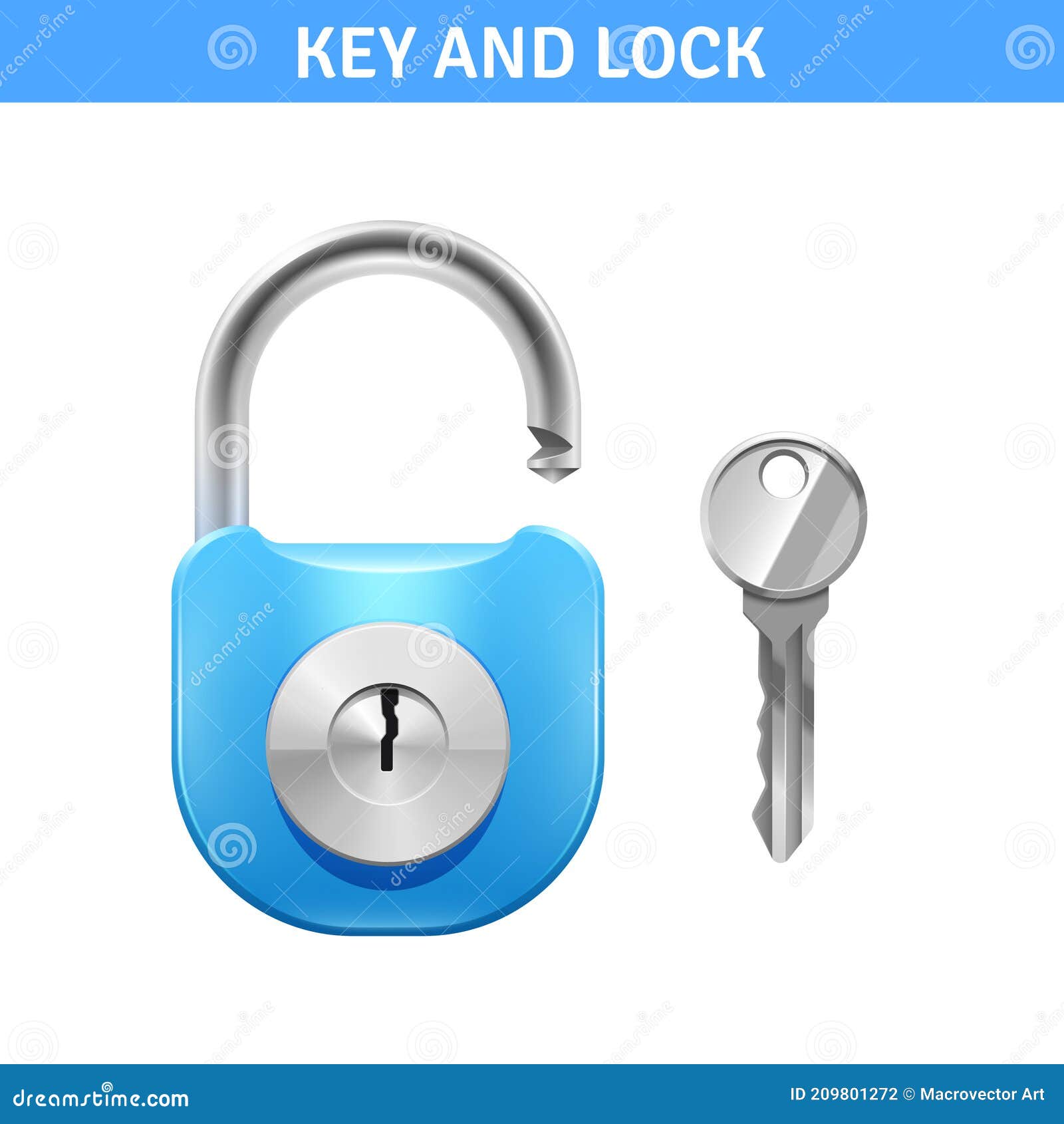Lock and Key Illustration stock vector. Illustration of code - 209801272