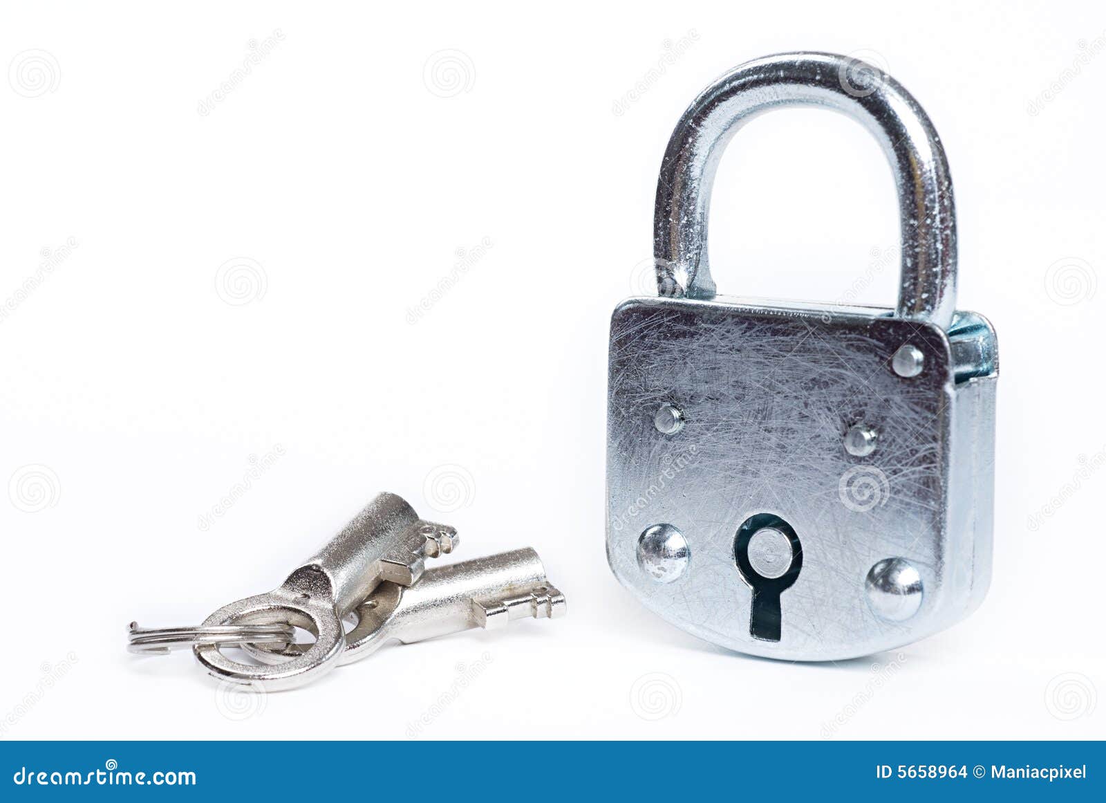 Lock with key isolated stock photo. Image of ring, closeup - 5658964