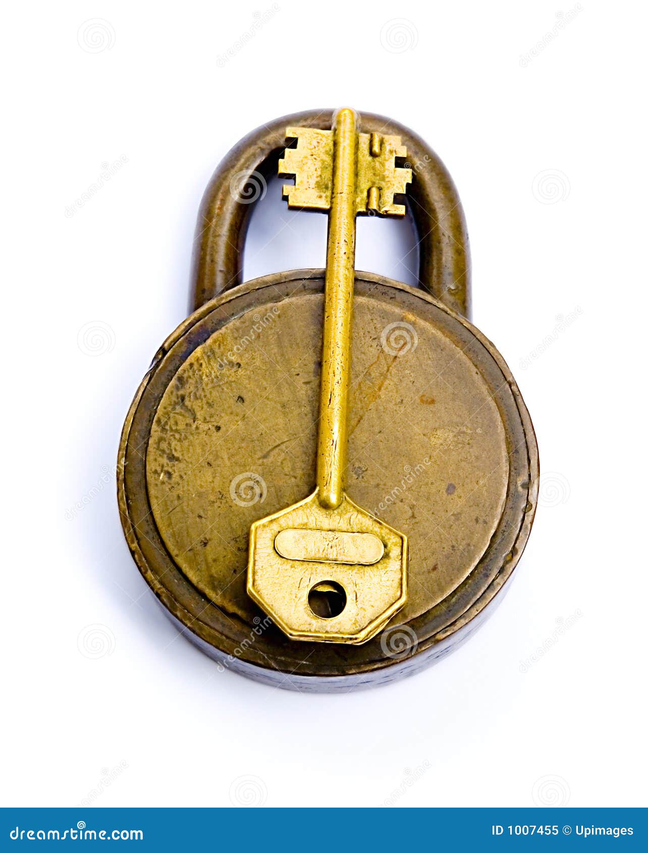 The Lock and the Key Isolated Over White Stock Image - Image of ...