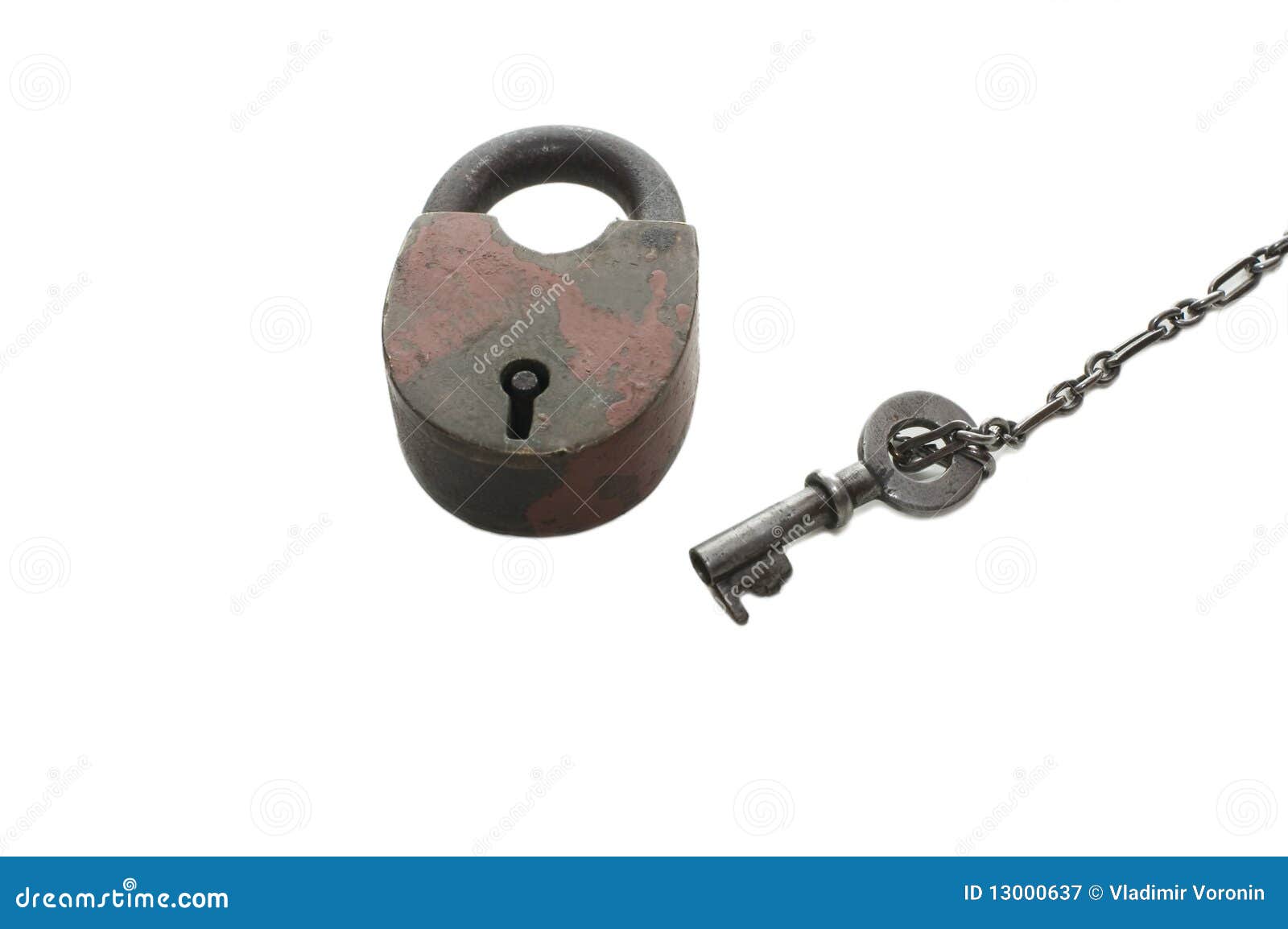 Lock and Key Isolated Over White Stock Image - Image of safe, blank ...