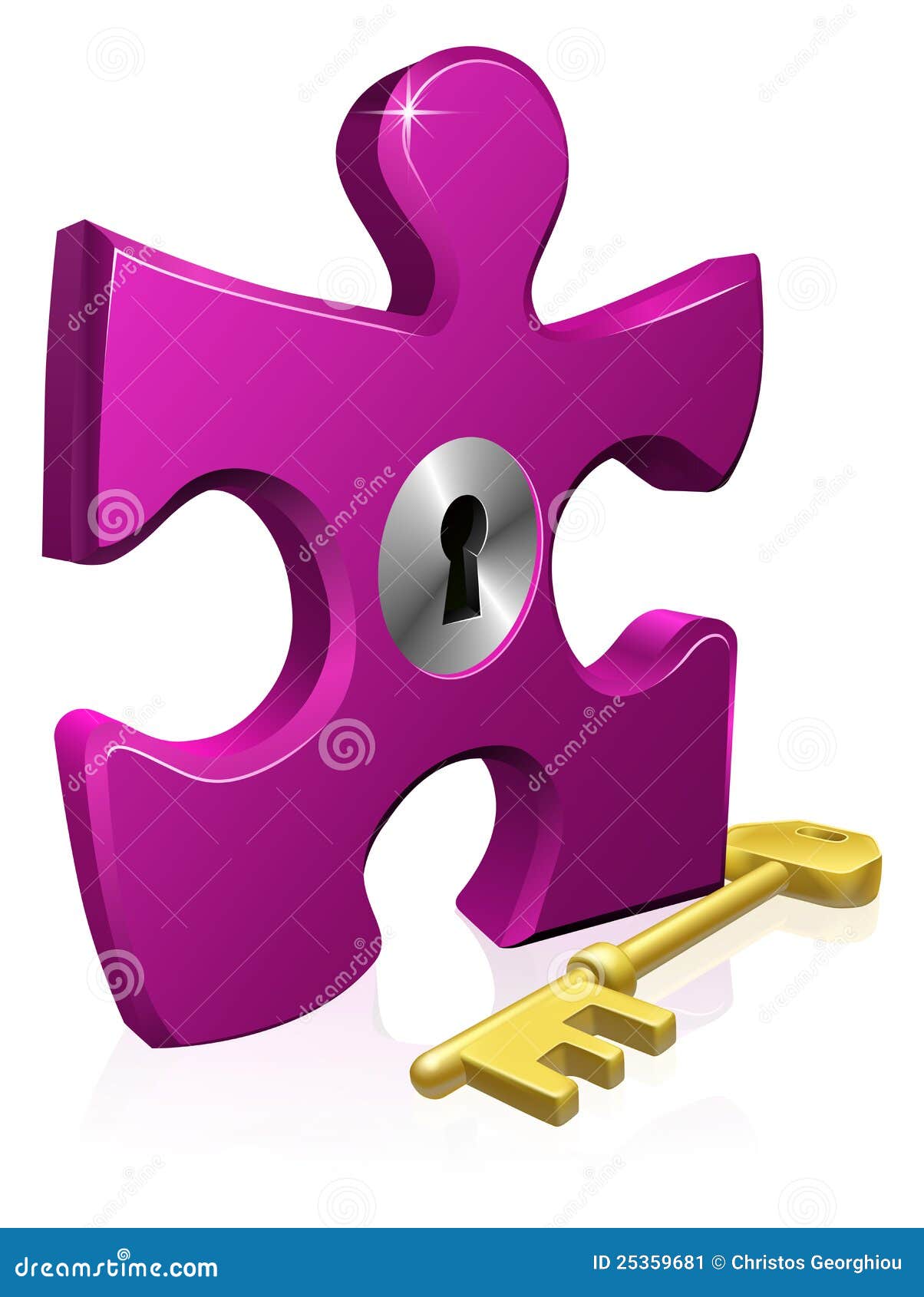 Lock and key jigsaw piece stock vector. Illustration of safety - 25359681