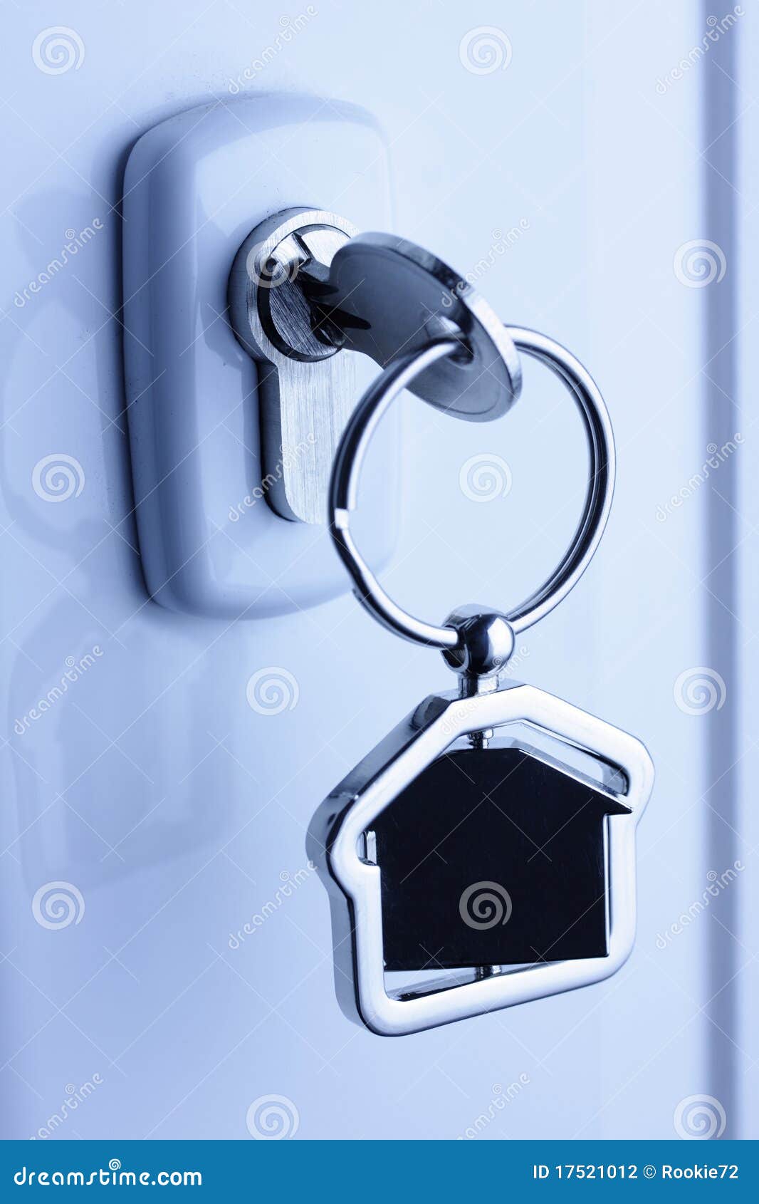 Lock and Key with Metal House Figure Stock Photo - Image of home ...