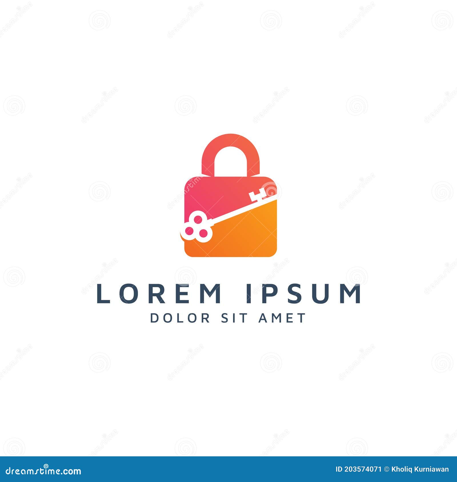 Lock and Key Negative Space Logo Design Stock Vector - Illustration of ...