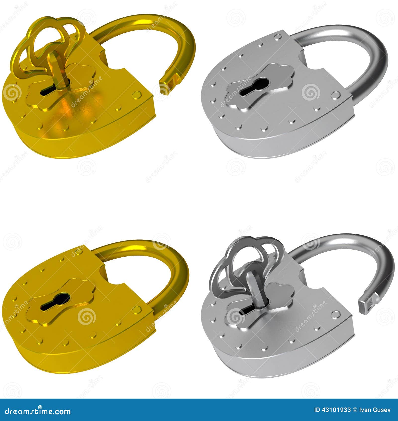 The lock and key stock illustration. Illustration of steel - 43101933