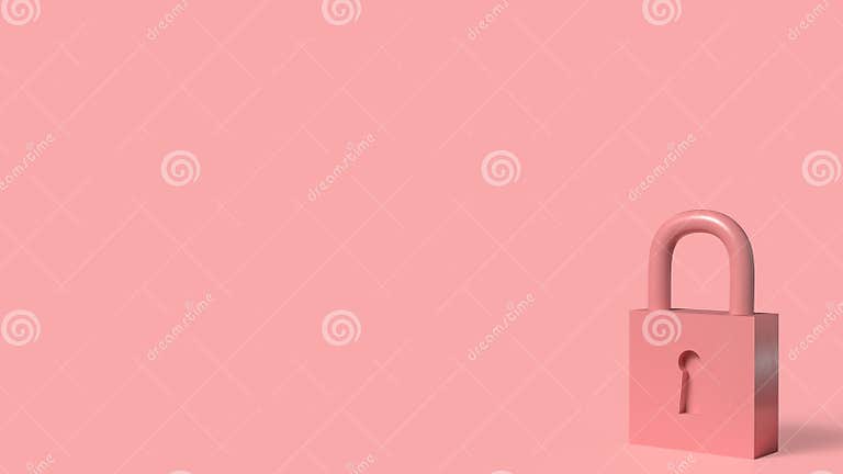 The Lock Key on Pink Color Background for Security Concept 3d Rendering ...