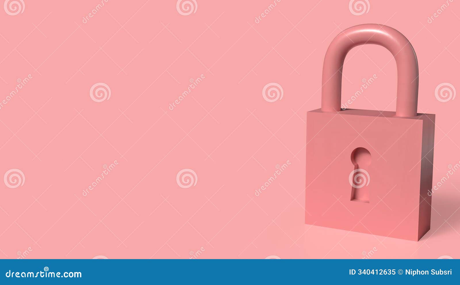 The Lock Key on Pink Color Background for Security Concept 3d Rendering ...