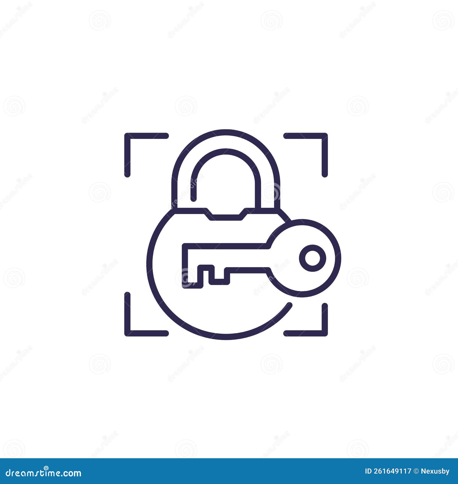Lock and Key, Security Line Icon for Apps and Web Stock Vector ...