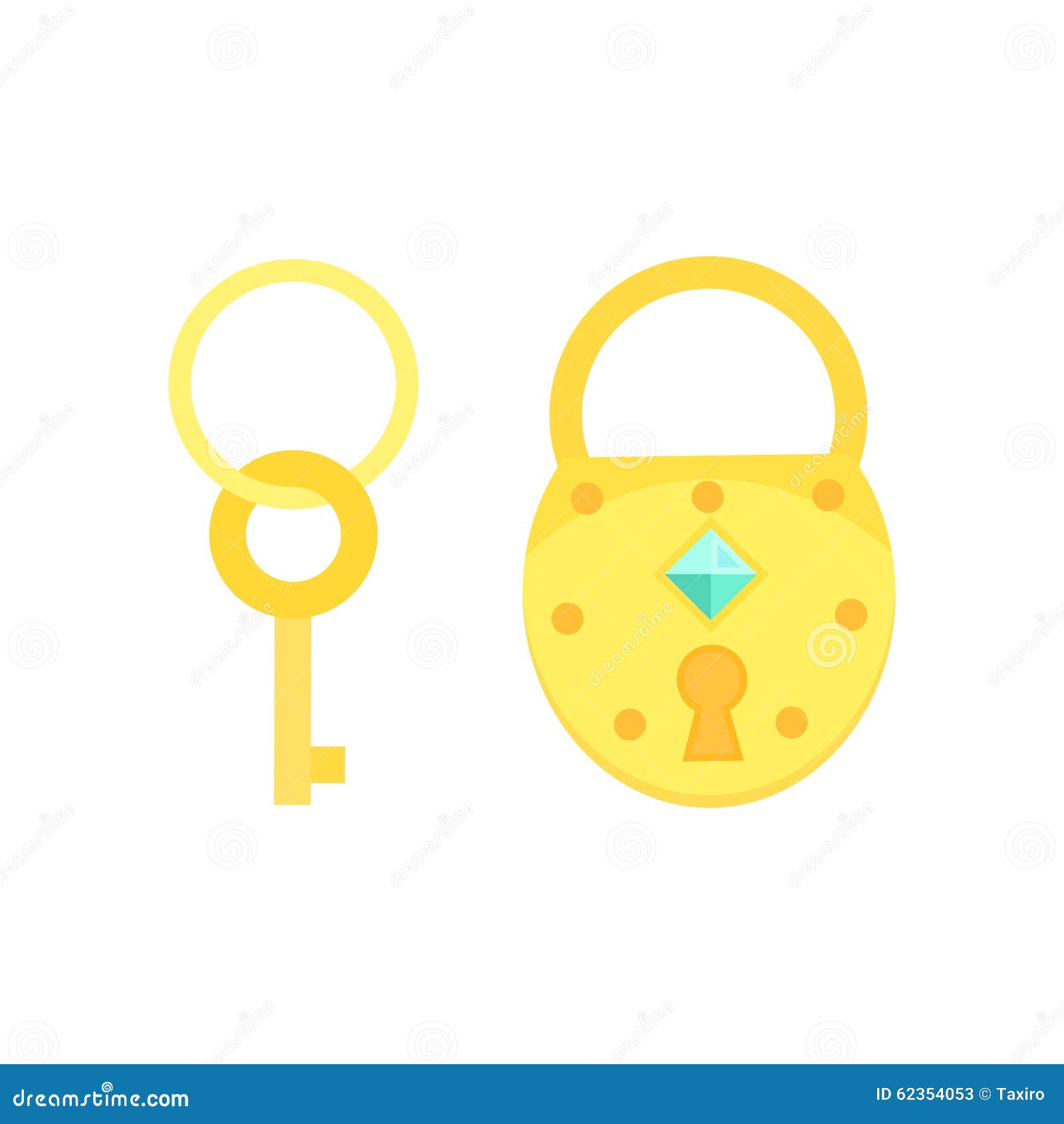 Lock and key stock vector. Illustration of safe, icon - 62354053