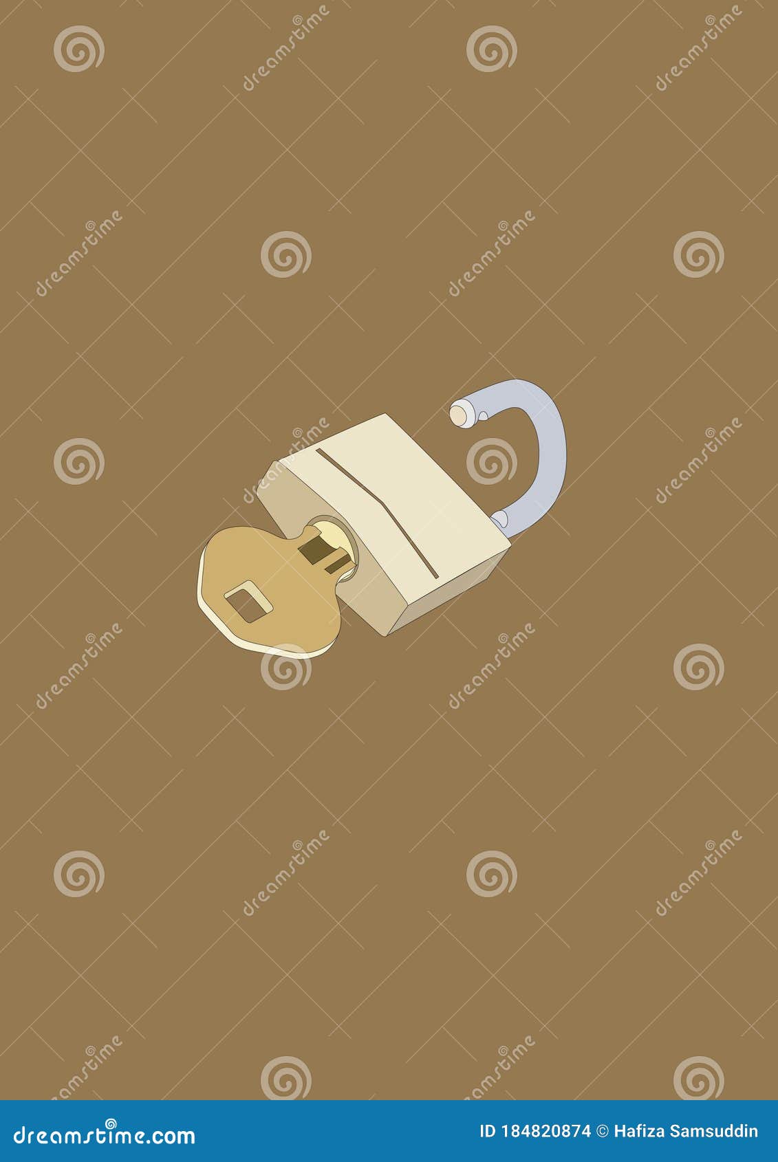 Lock with Key. Vector Illustration Decorative Background Design Stock ...