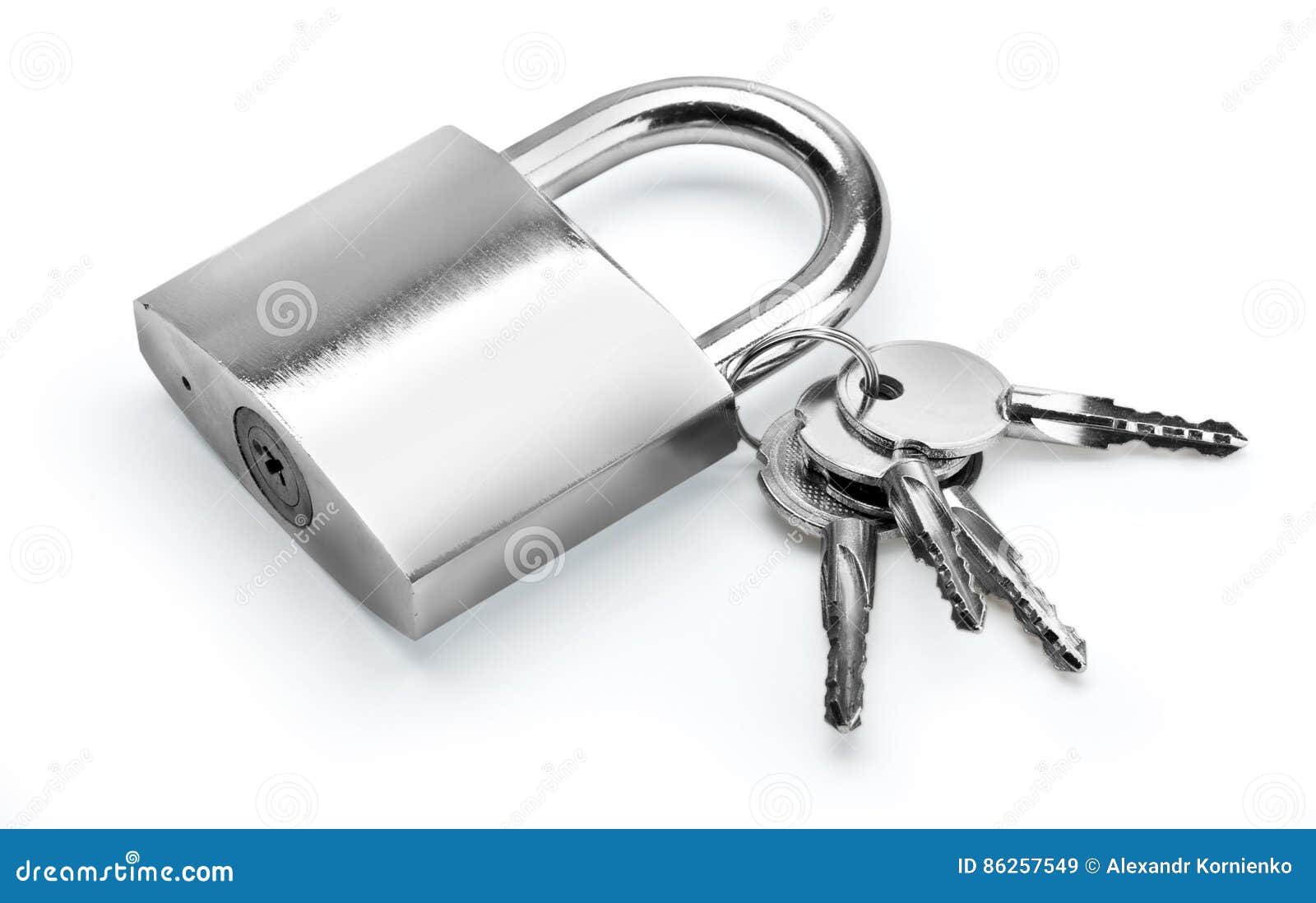 Lock with key on white stock image. Image of protect - 86257549