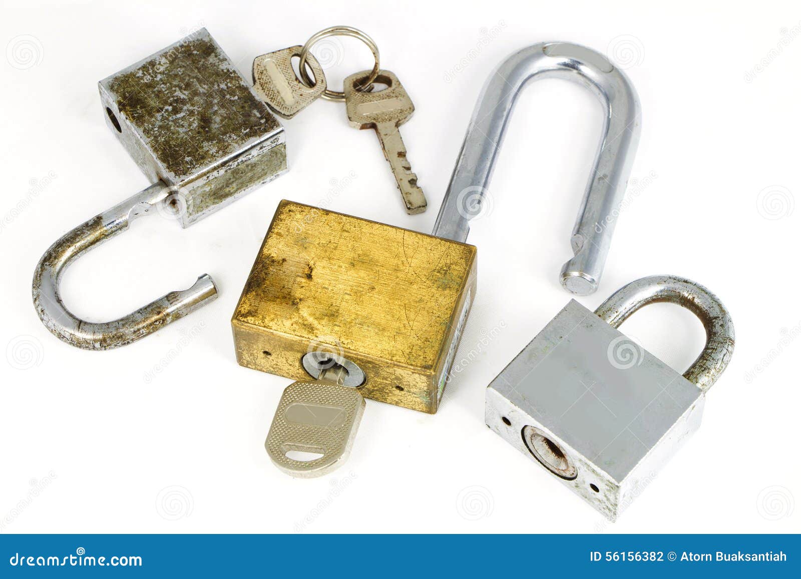 The Lock and Key on White Background Stock Photo - Image of iron ...